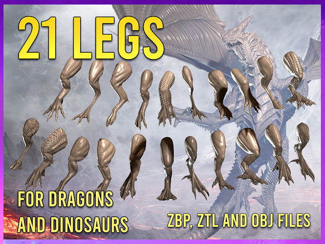 21 Legs and Feet for Dragons and Dinosaurs 3D model | CGTrader