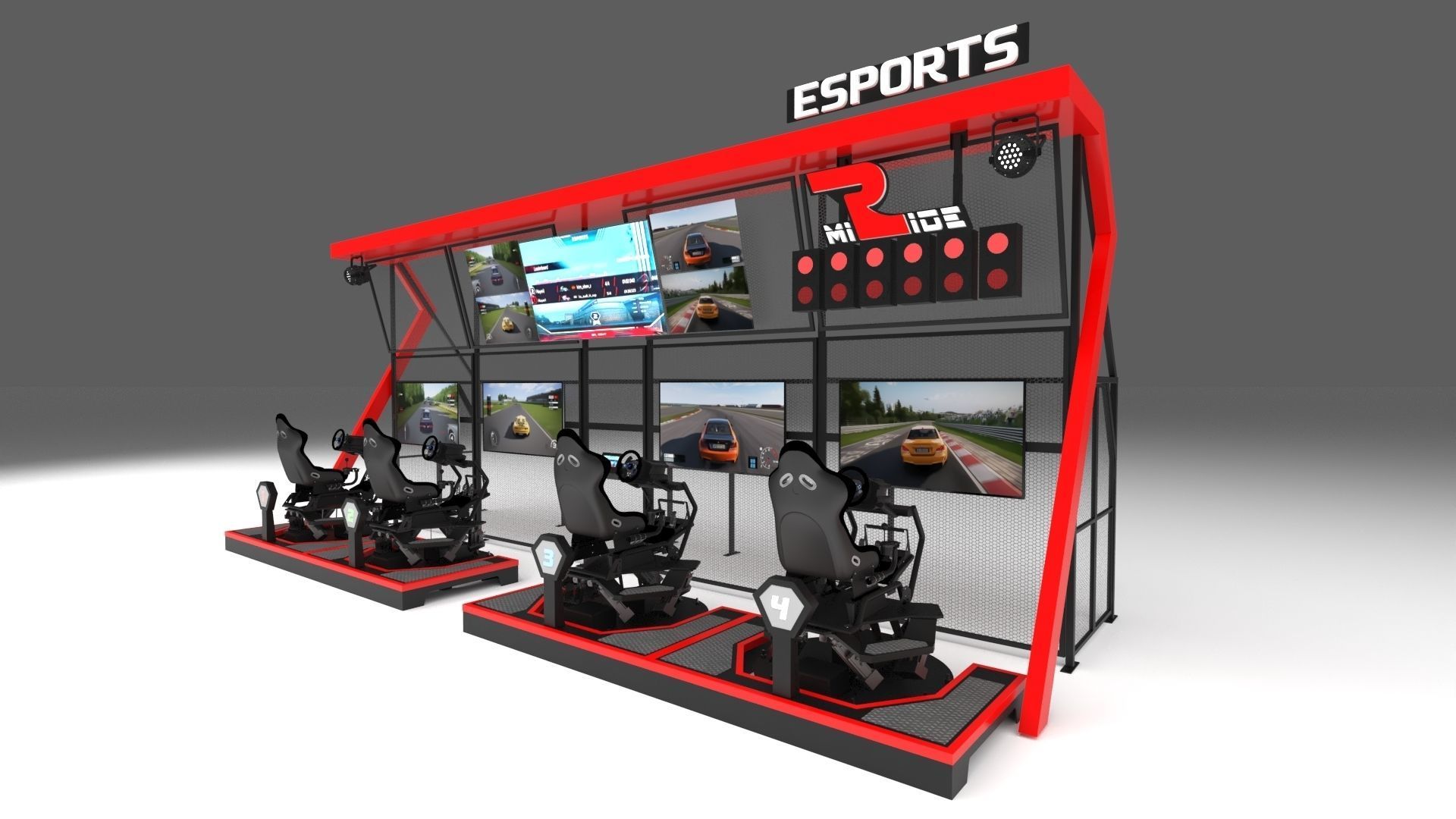 Brogent MiRide Racing Arcade Simulator 3D model | CGTrader