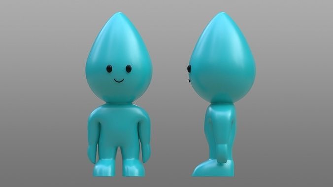 3D model Water Drop Character Rigged VR / AR / low-poly | CGTrader
