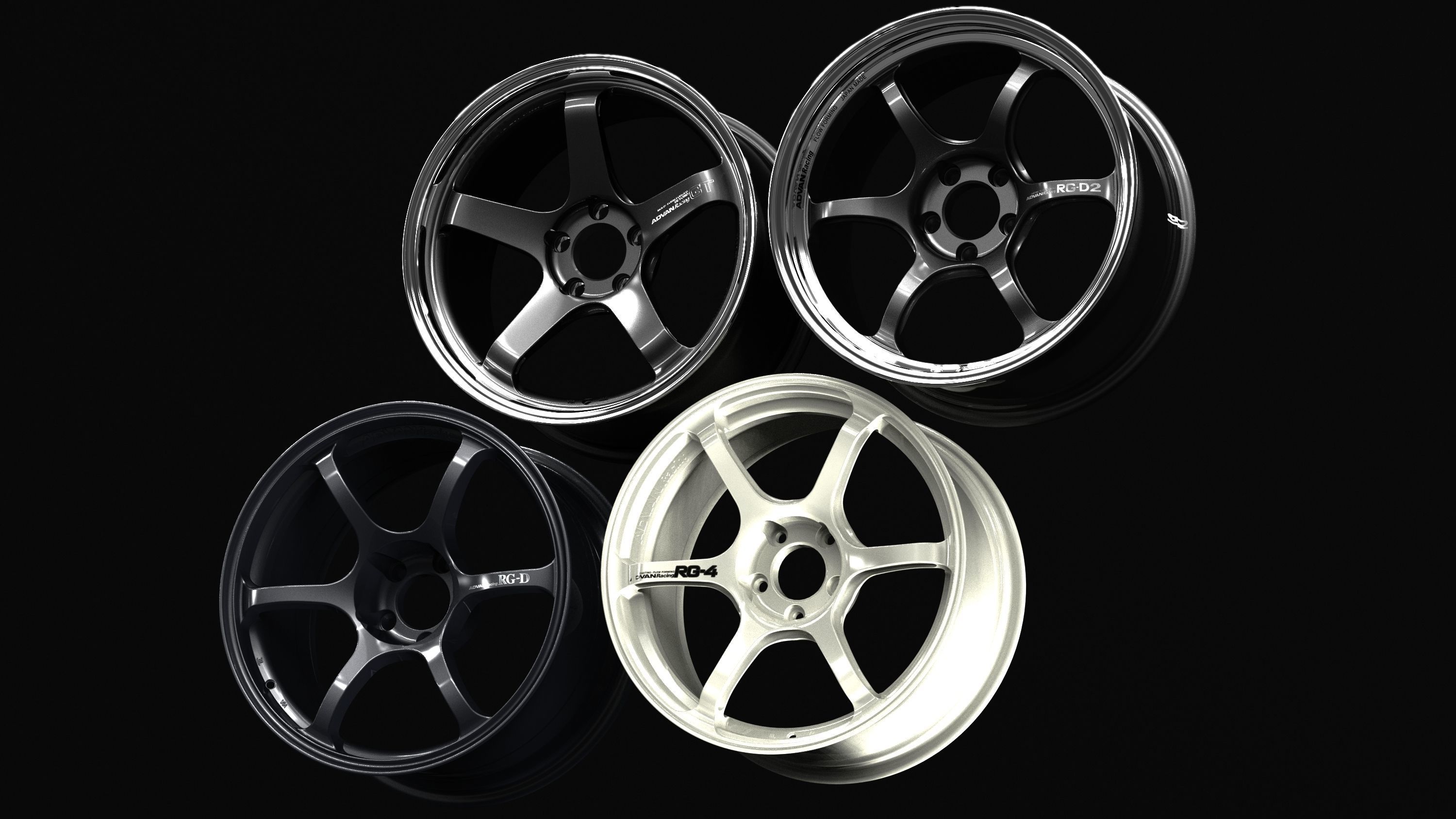 Yokohama Advan Wheels Package 3D Model Collection | CGTrader
