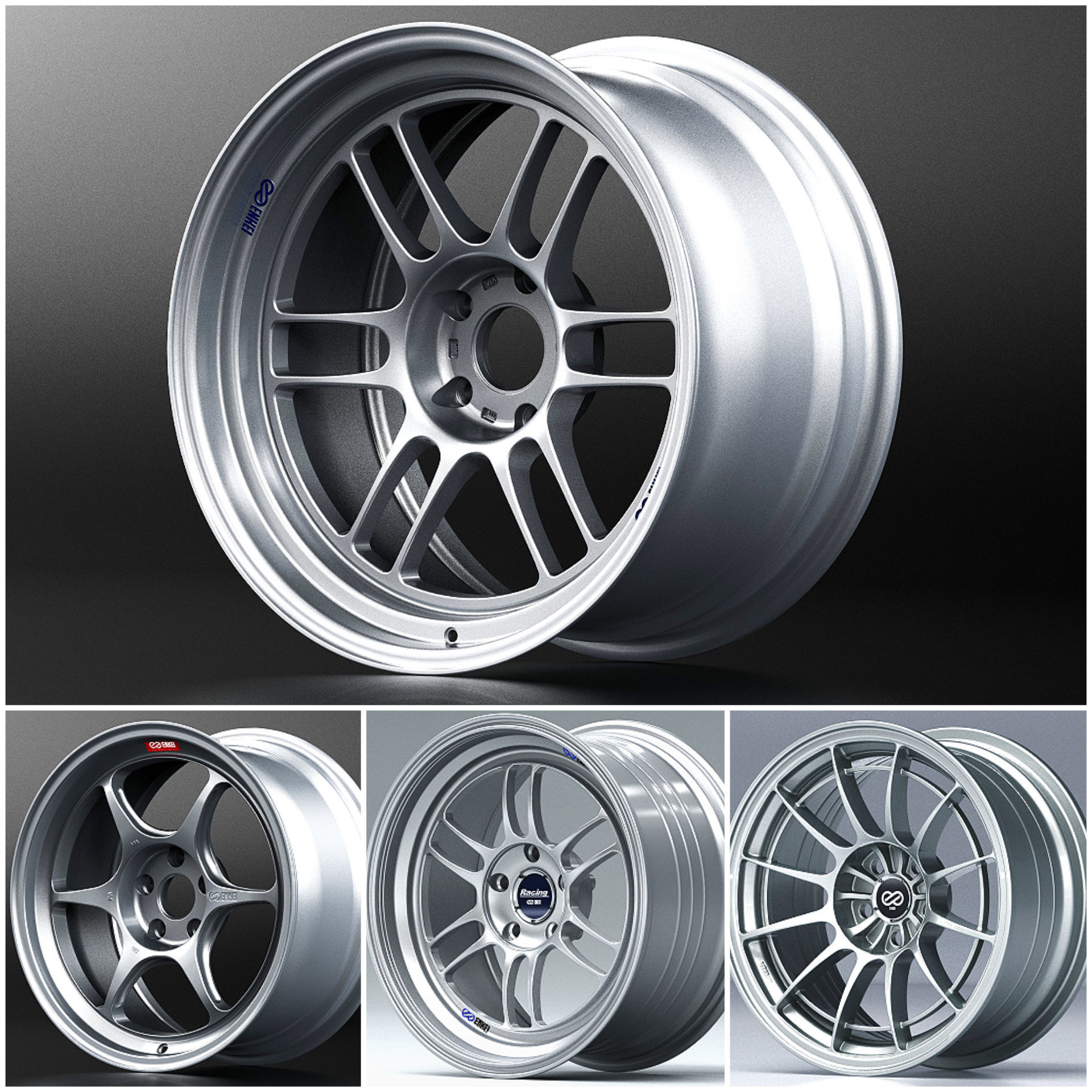 Enkei Racing Wheels Package 3D Model Collection | CGTrader