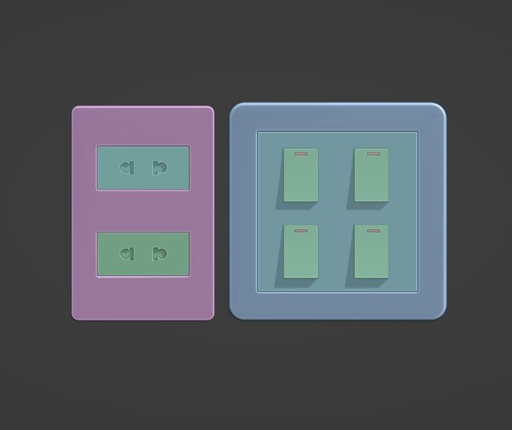 Charging Plugs wall socket with outlet free VR / AR / low-poly 3D model ...