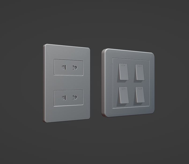 Charging Plugs wall socket with outlet free VR / AR / low-poly 3D model ...