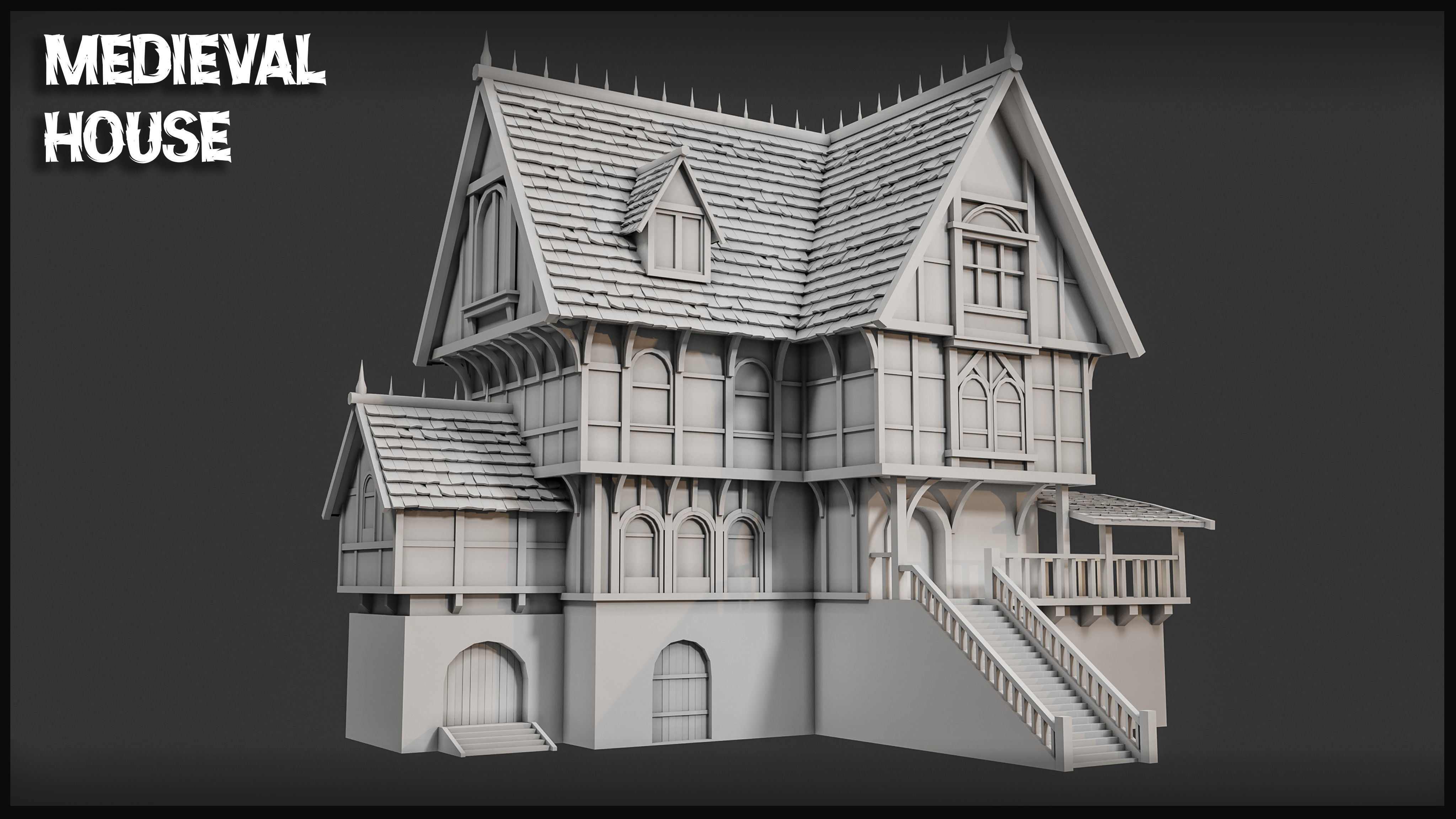 Medieval House-Base Mesh free 3D model | CGTrader