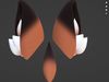 3D model Fox Ear Tail Set Rigged VR READY Kemonomimi Set VR / AR / low ...