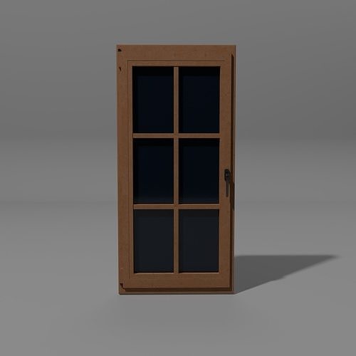 Single-Door Wooden realistic window model free 3D model | CGTrader