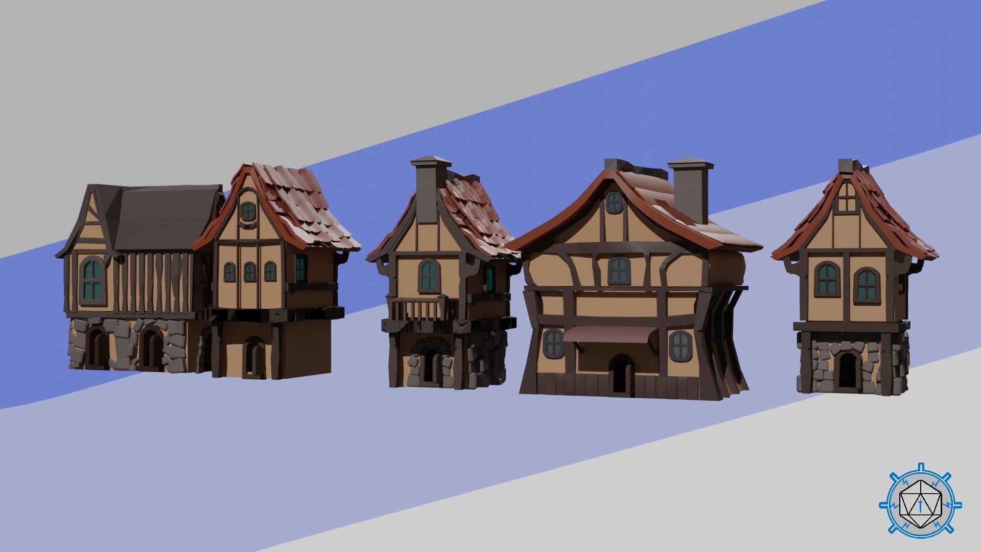 Fantasy Medieval Buildings Pack free VR / AR / low-poly 3D model | CGTrader