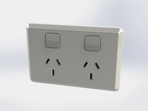 Double GPO Socket - Australia 3D model | CGTrader