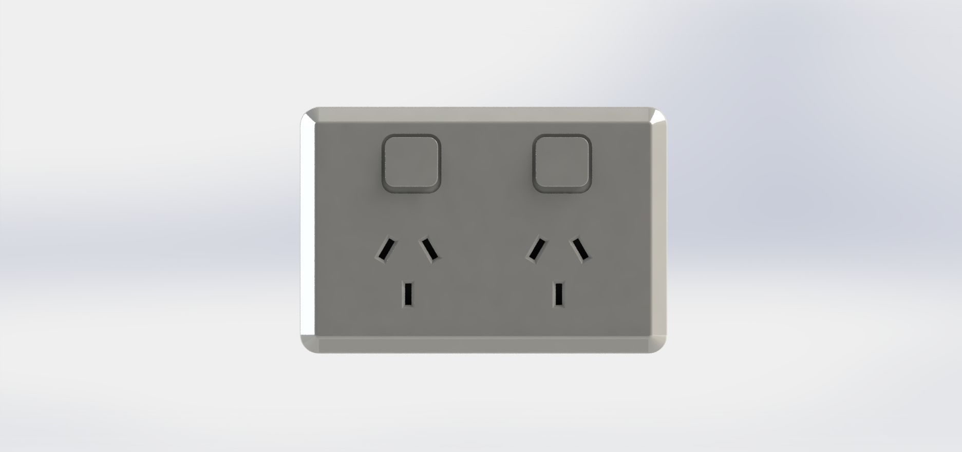 Double GPO Socket - Australia 3D model | CGTrader