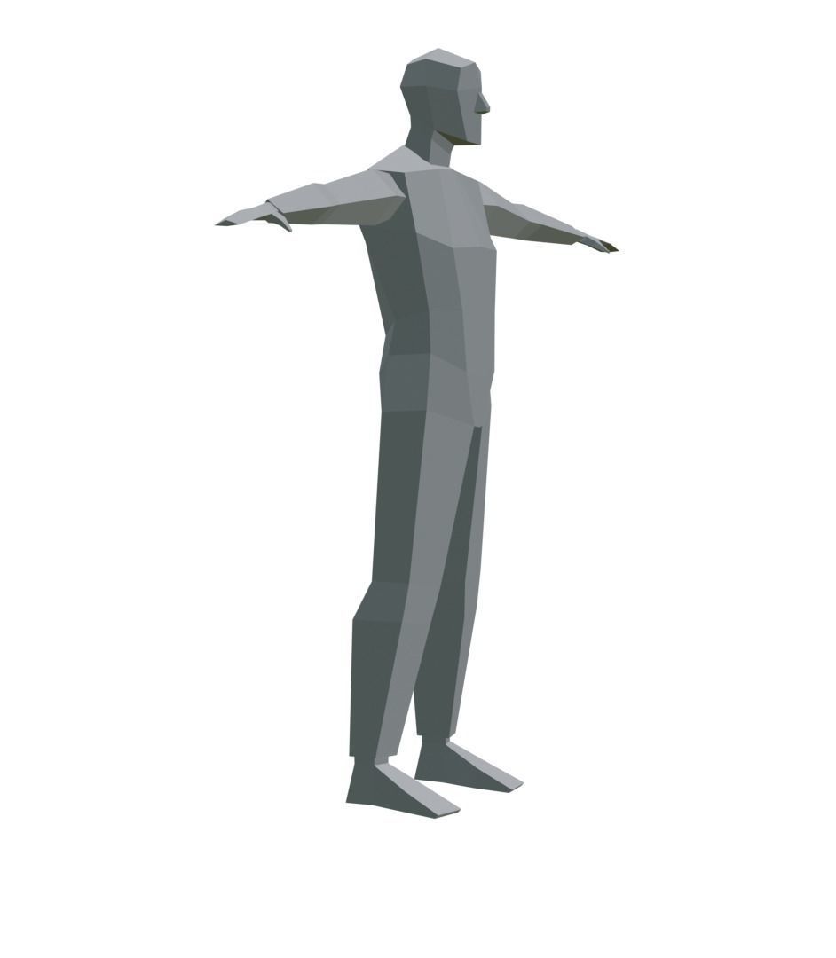 Male and Female Low Poly Base Mesh PS1 Style 3D Model free VR / AR ...