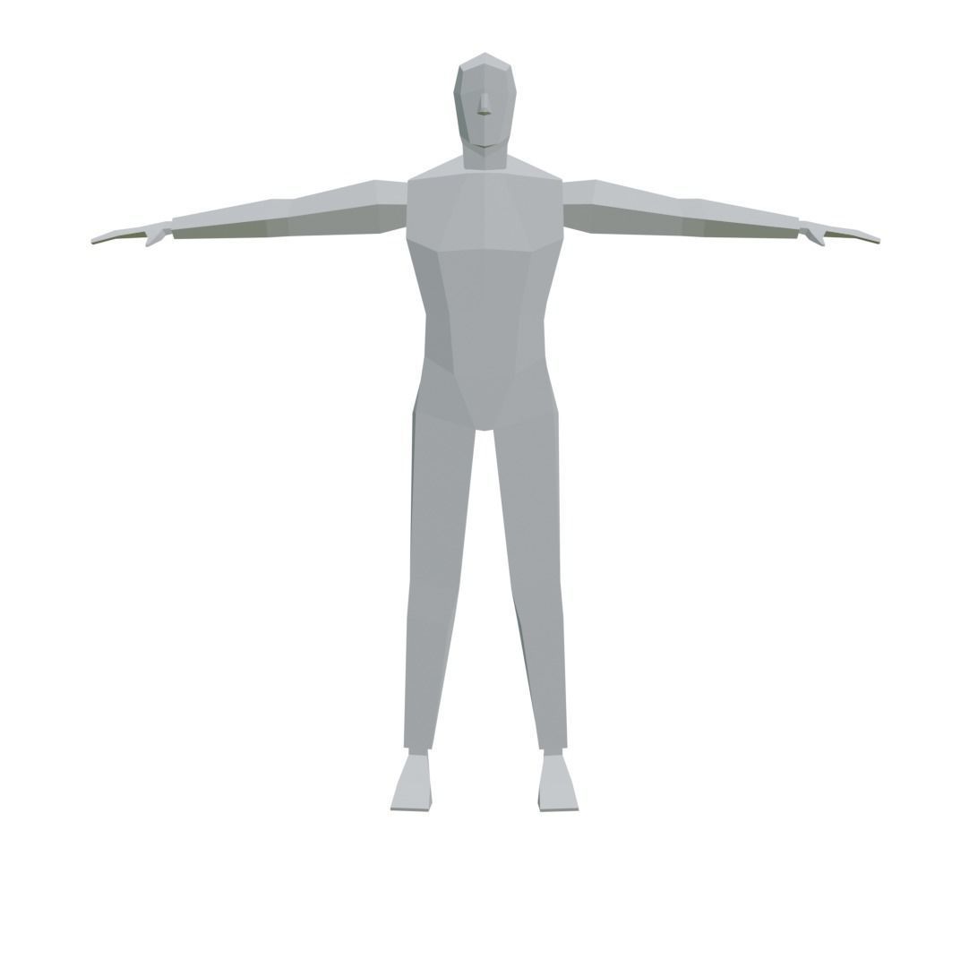 Male and Female Low Poly Base Mesh PS1 Style 3D Model free VR / AR ...