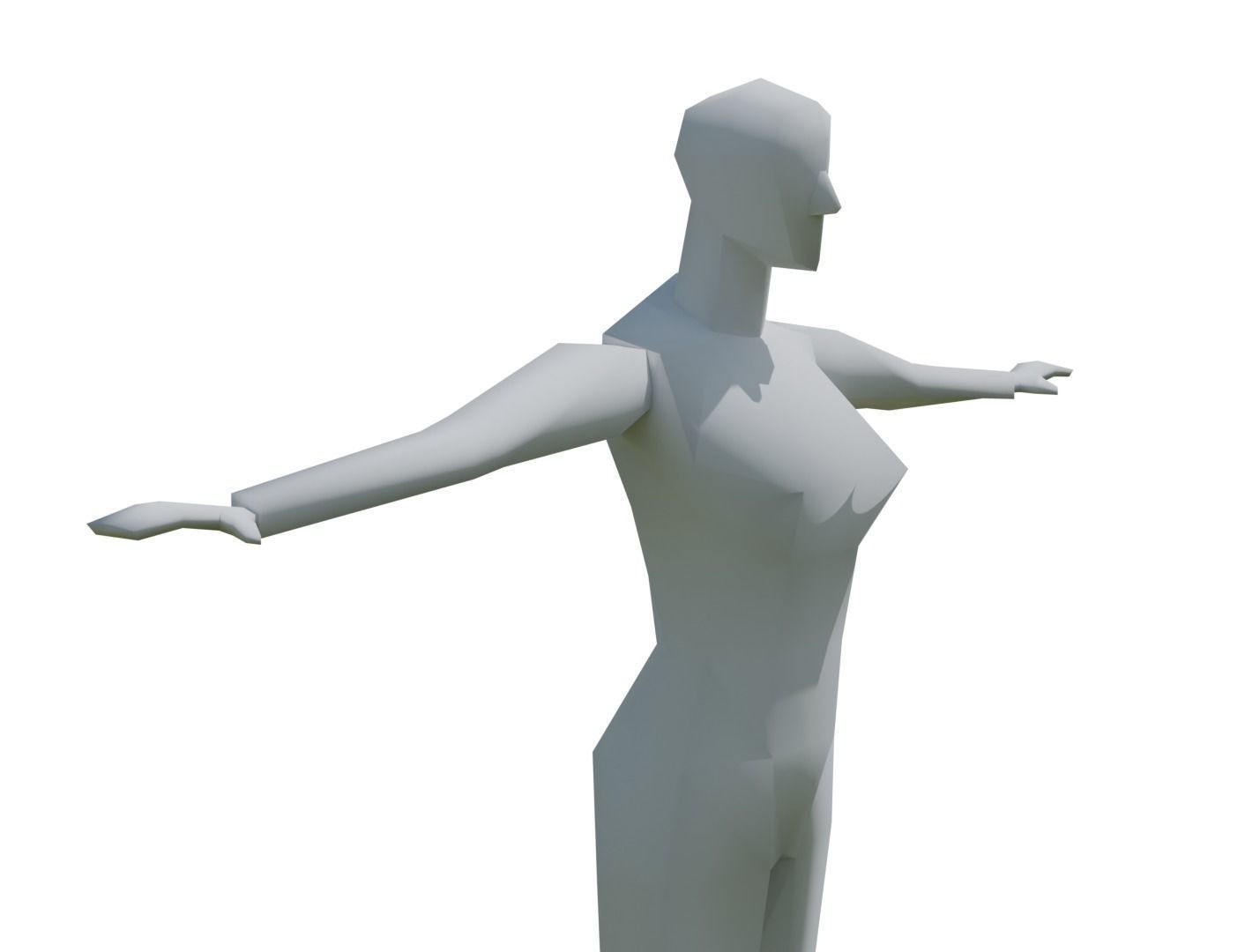 Male and Female Low Poly Base Mesh PS1 Style 3D Model free VR / AR ...