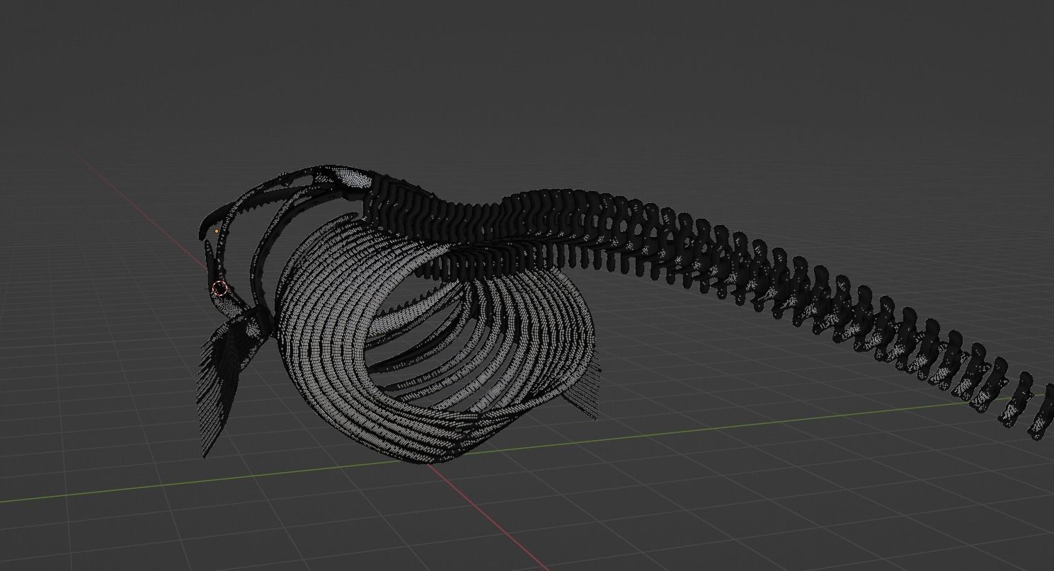 3D model bloop sea monster Skeleton VR / AR / low-poly | CGTrader