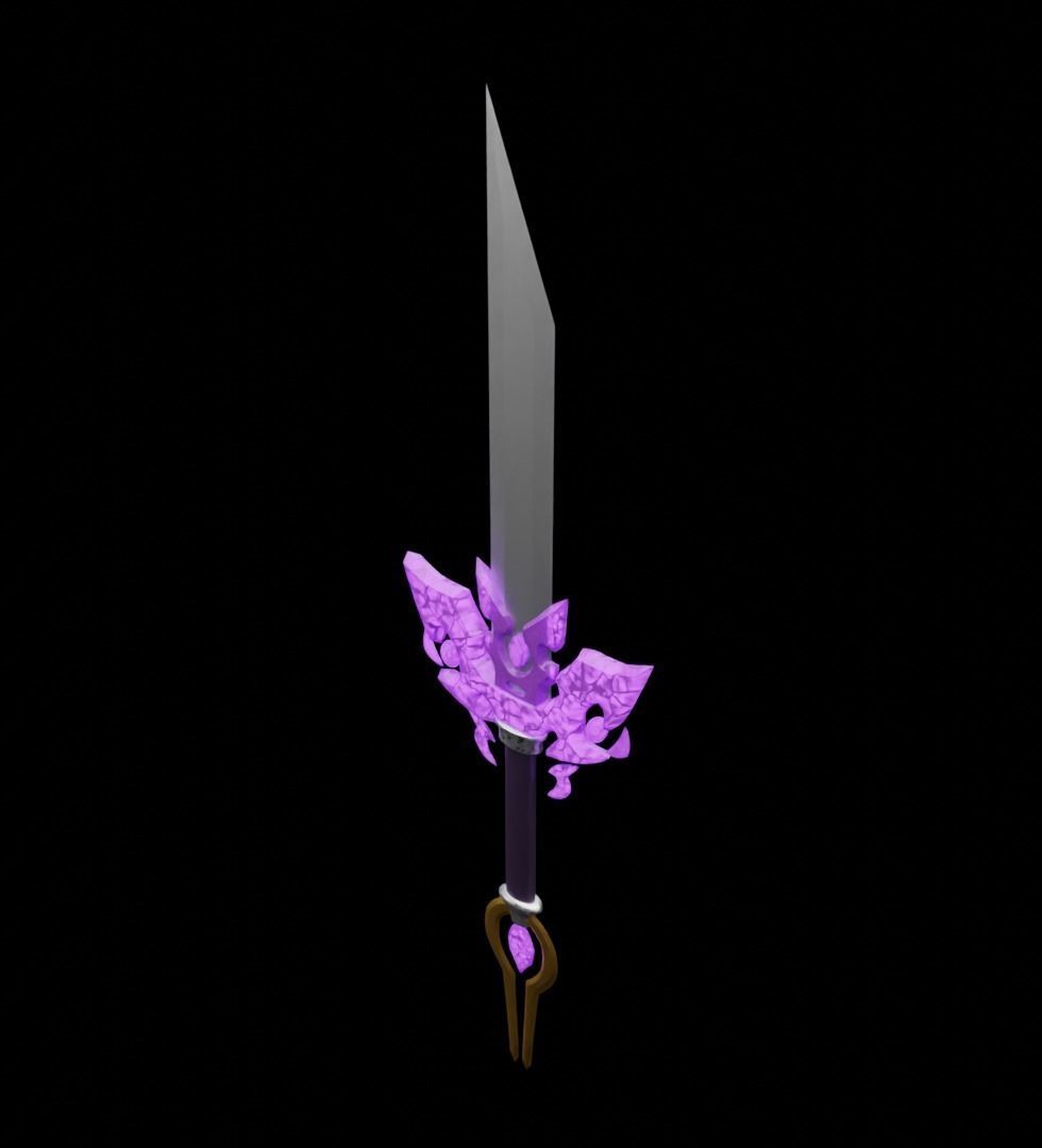 3D model Fantasy crystal sword 3D model for games VR / AR / low-poly ...