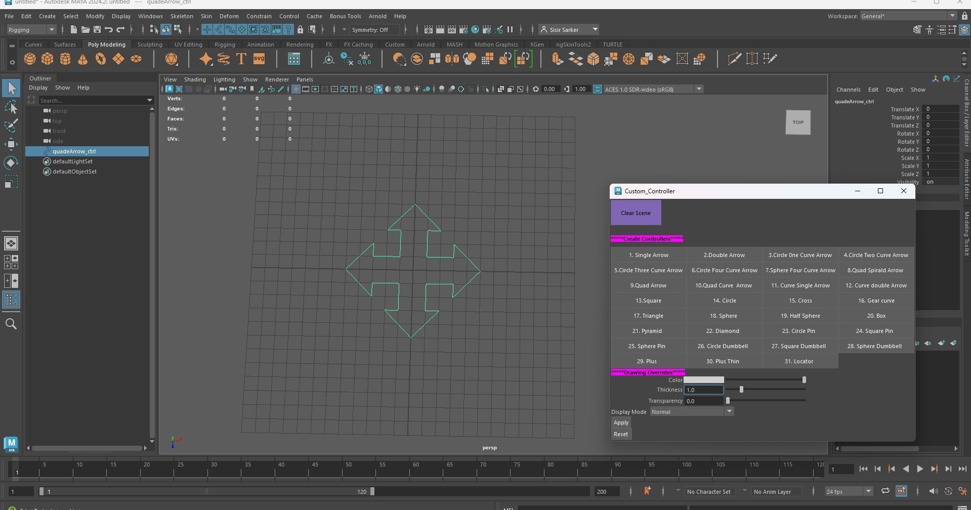 Custom Controller tool for maya 3D model | CGTrader