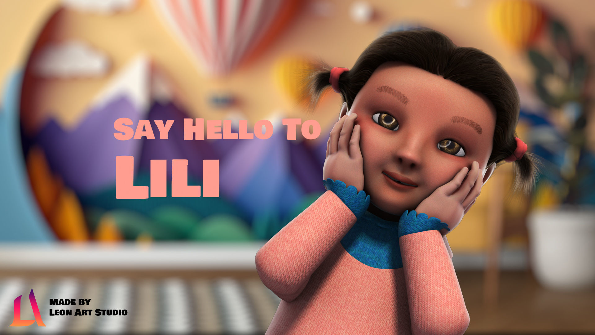 3D model Lili Stylized Girl Cartoon Rigged Character VR / AR / low-poly ...