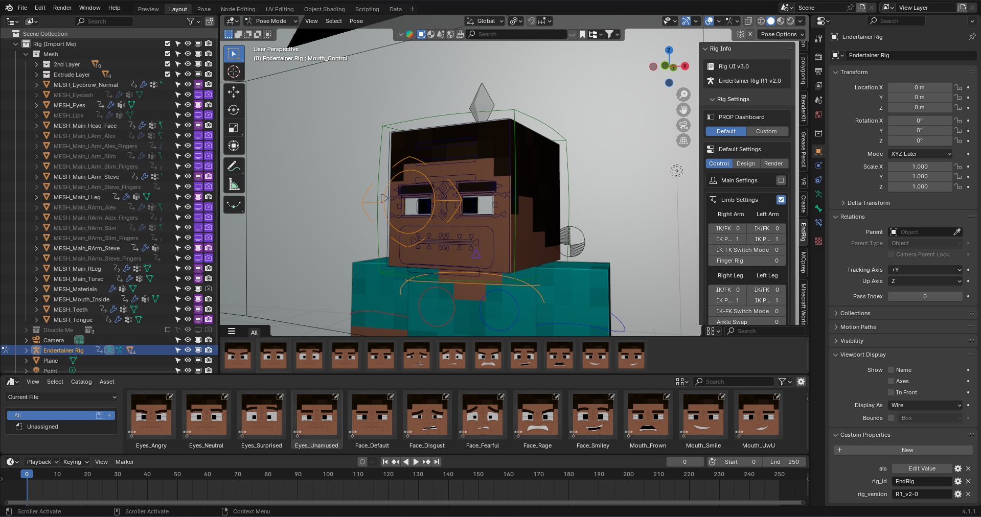 Minecraft Steve 3D with Run Animation and Expressions - Blender Texture ...