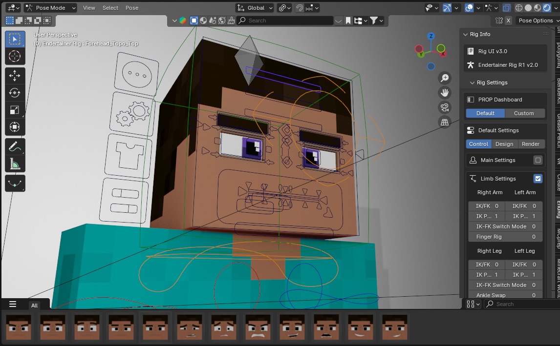 Minecraft Steve 3D with Run Animation and Expressions - Blender Texture ...