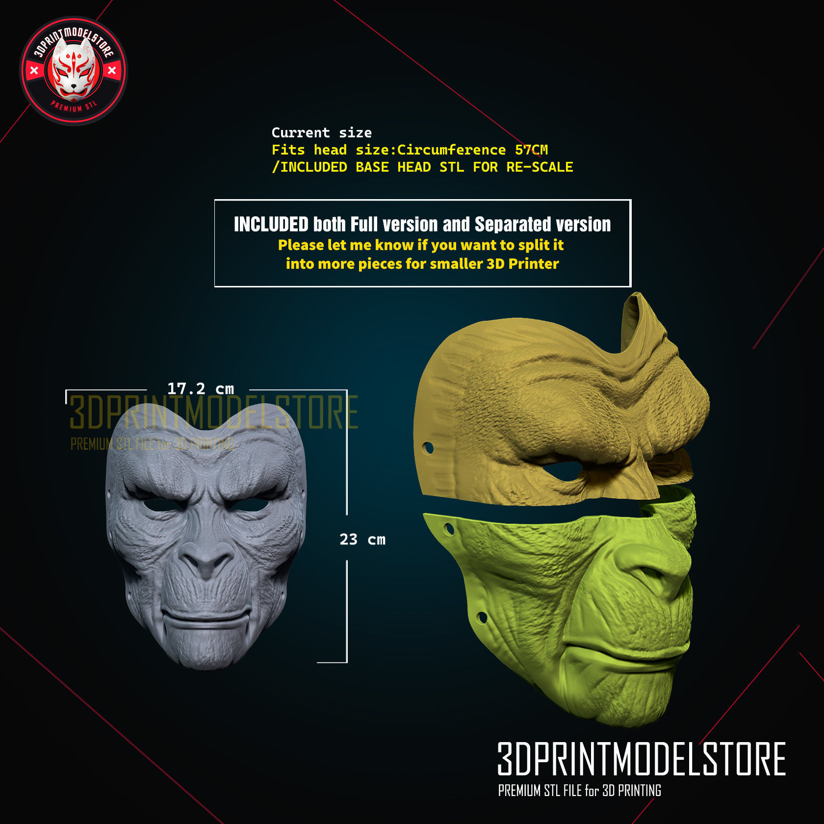 Original Planet of the Apes Caesar Mask 3D model 3D printable | CGTrader