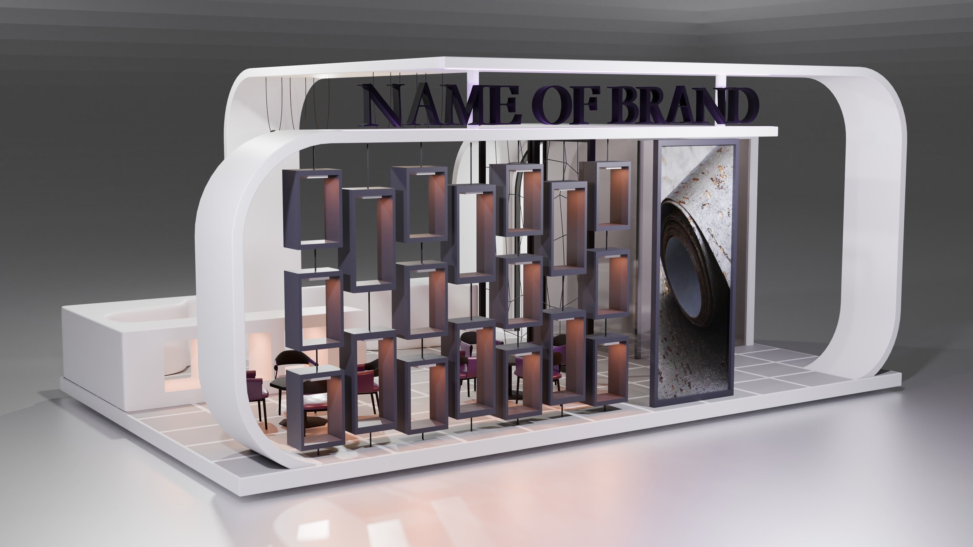 booth exhibition stall 5 by 8 meters 3D model | CGTrader