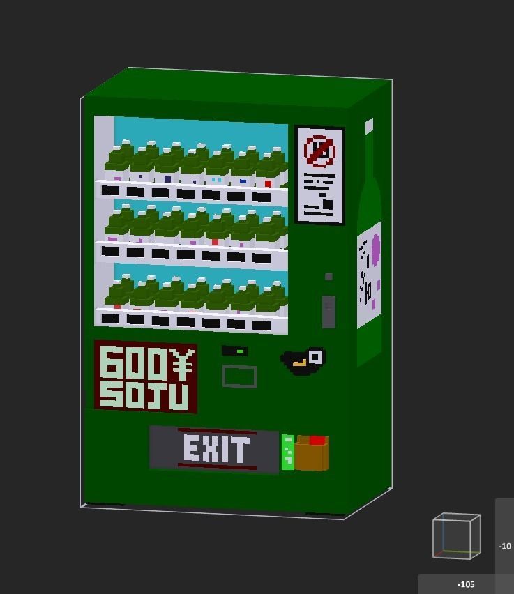 Soju vending machine voxel 3d model 3D model | CGTrader