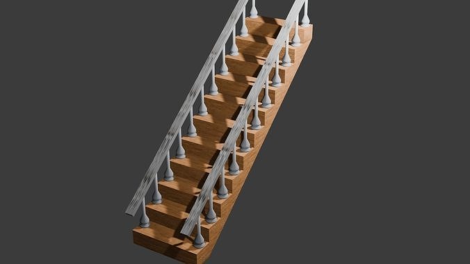 Wooden Stairs with 2k textures and blender file included free VR / AR ...