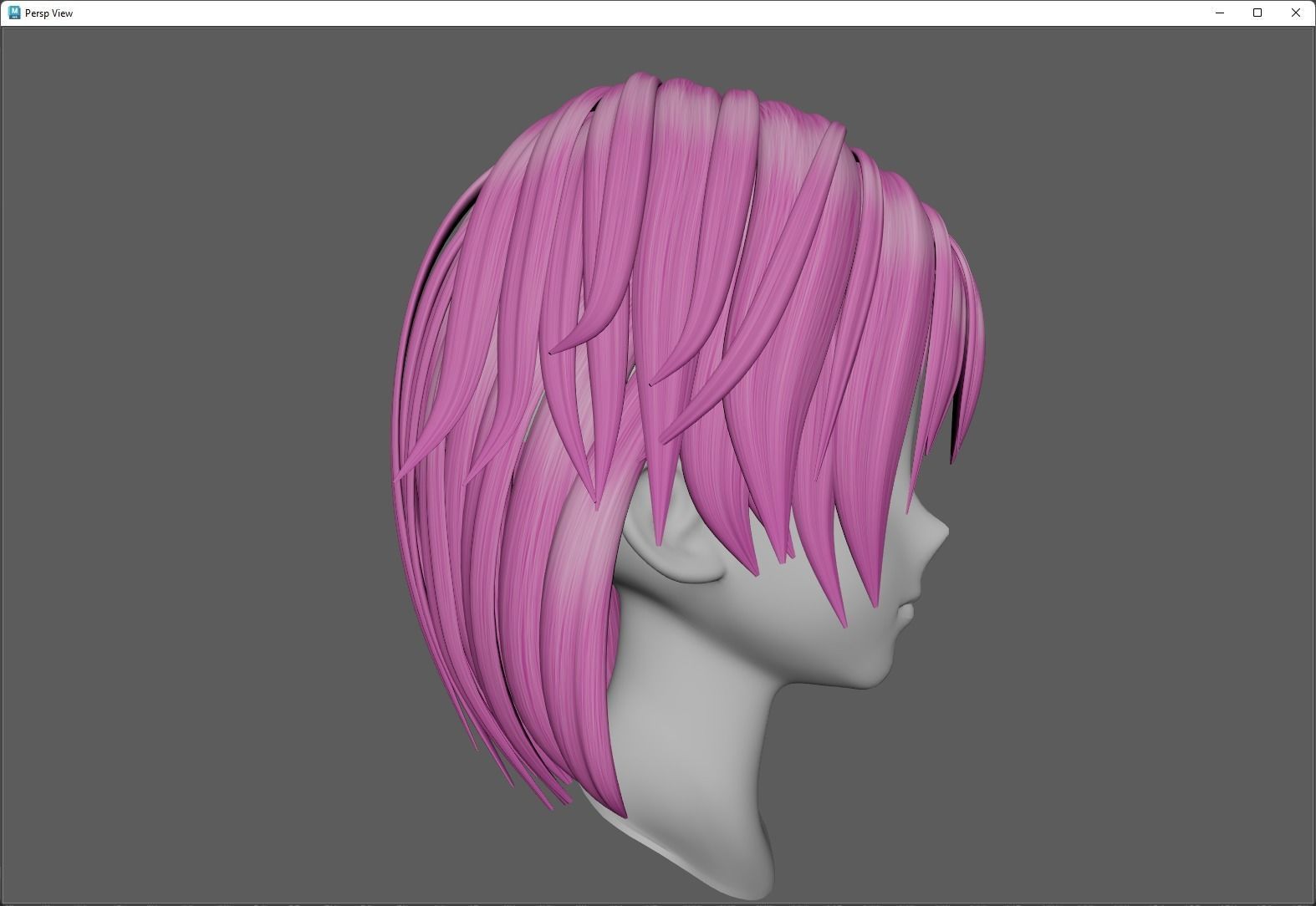 3D model Anime hair style 43 low poly for woman and girl VR / AR / low ...