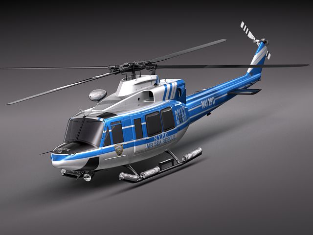 Bell 412 Police Copter 3D Model .max .obj .3ds .fbx .c4d .lwo .lw .lws ...