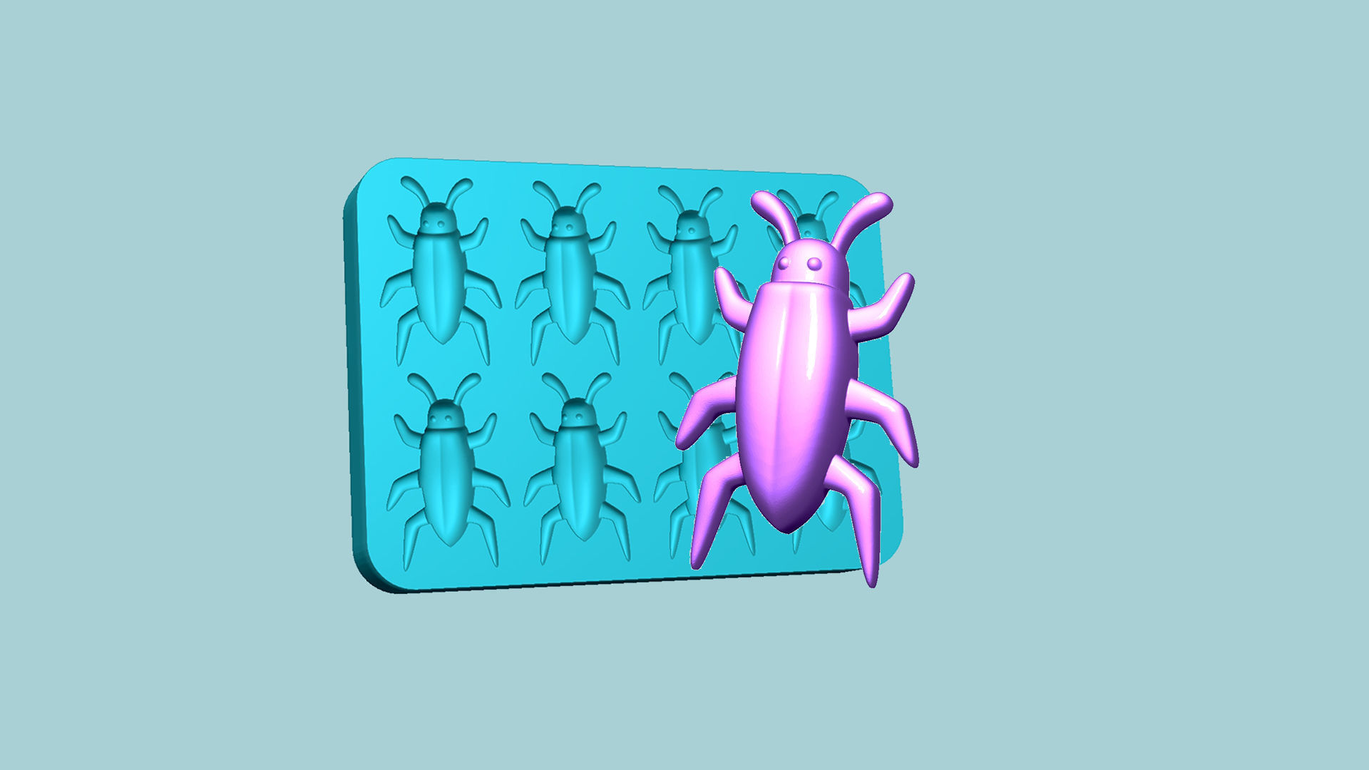 Jelly Candy Molding Cockroach - Gummy Mould 3D model 3D printable ...