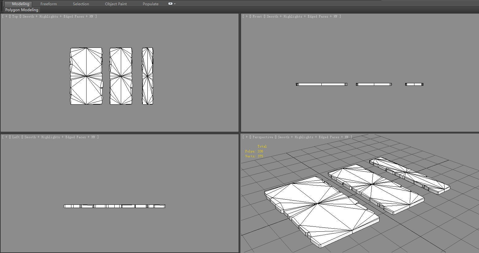 3D model Cartoon planks - Three wooden boards - Flat bridges VR / AR ...