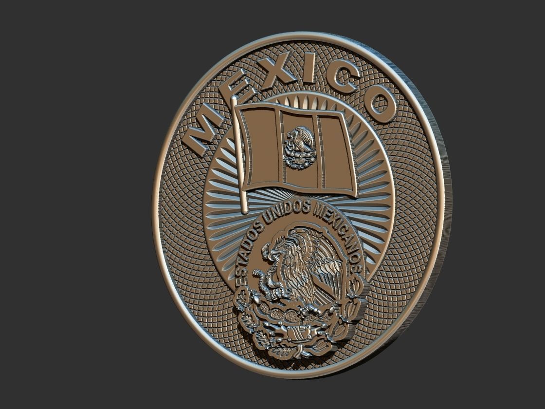 Mexican Eagle Medal - Mexico 3D model 3D printable | CGTrader
