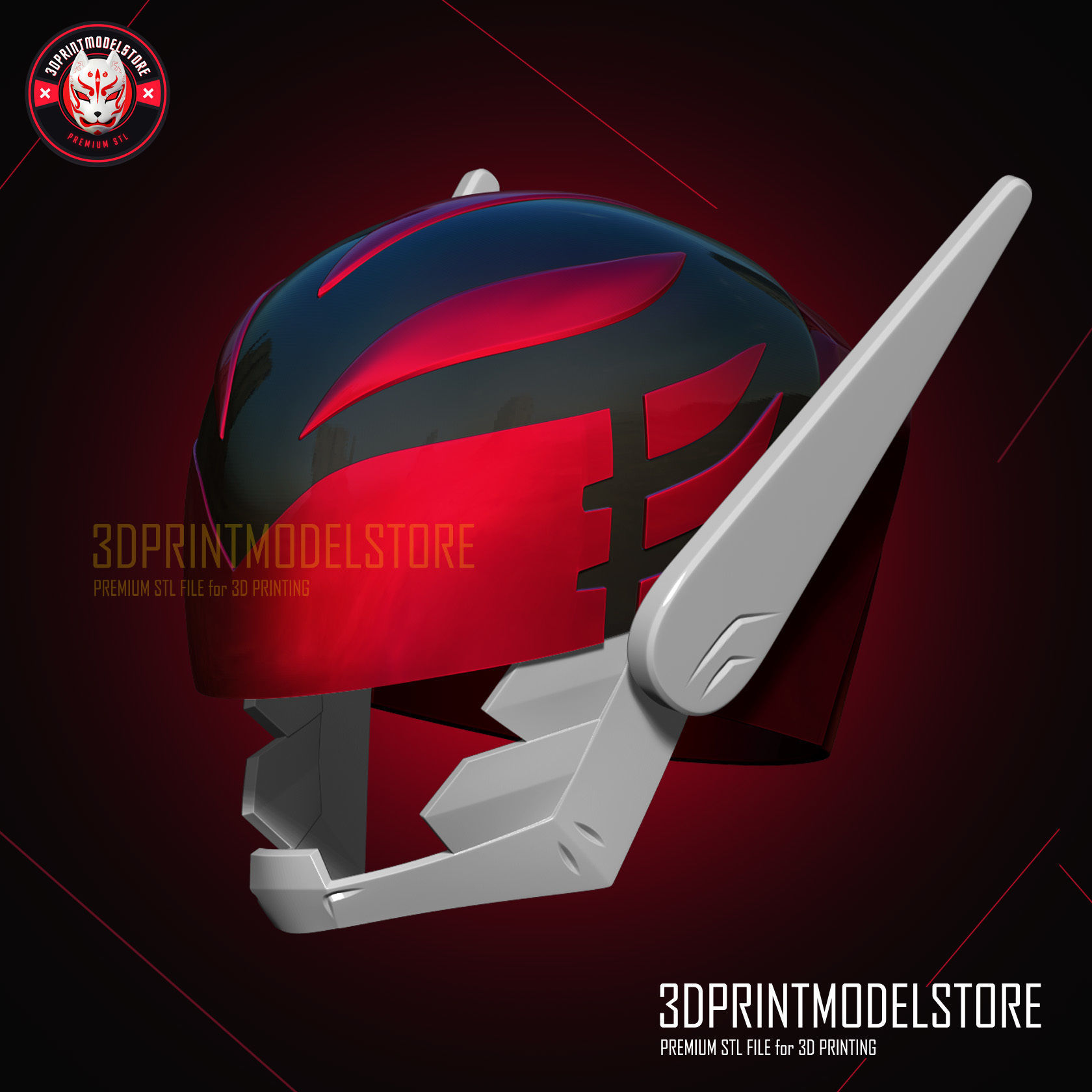 Go Go Loser Ranger Reject Red Keeper Helmet Cosplay STL 3D model 3D ...