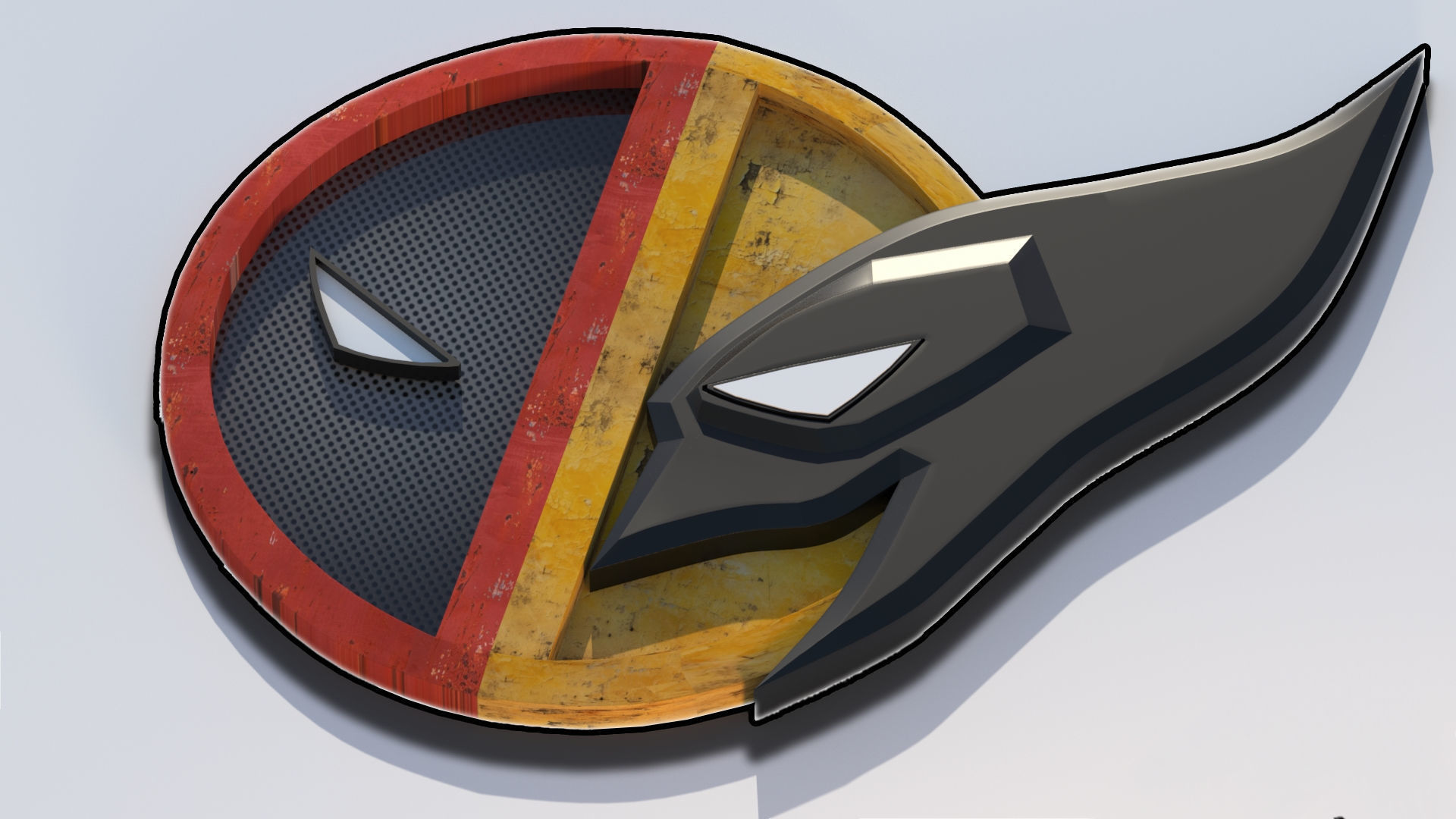 Deadpool Wolverine badge 3D model | CGTrader