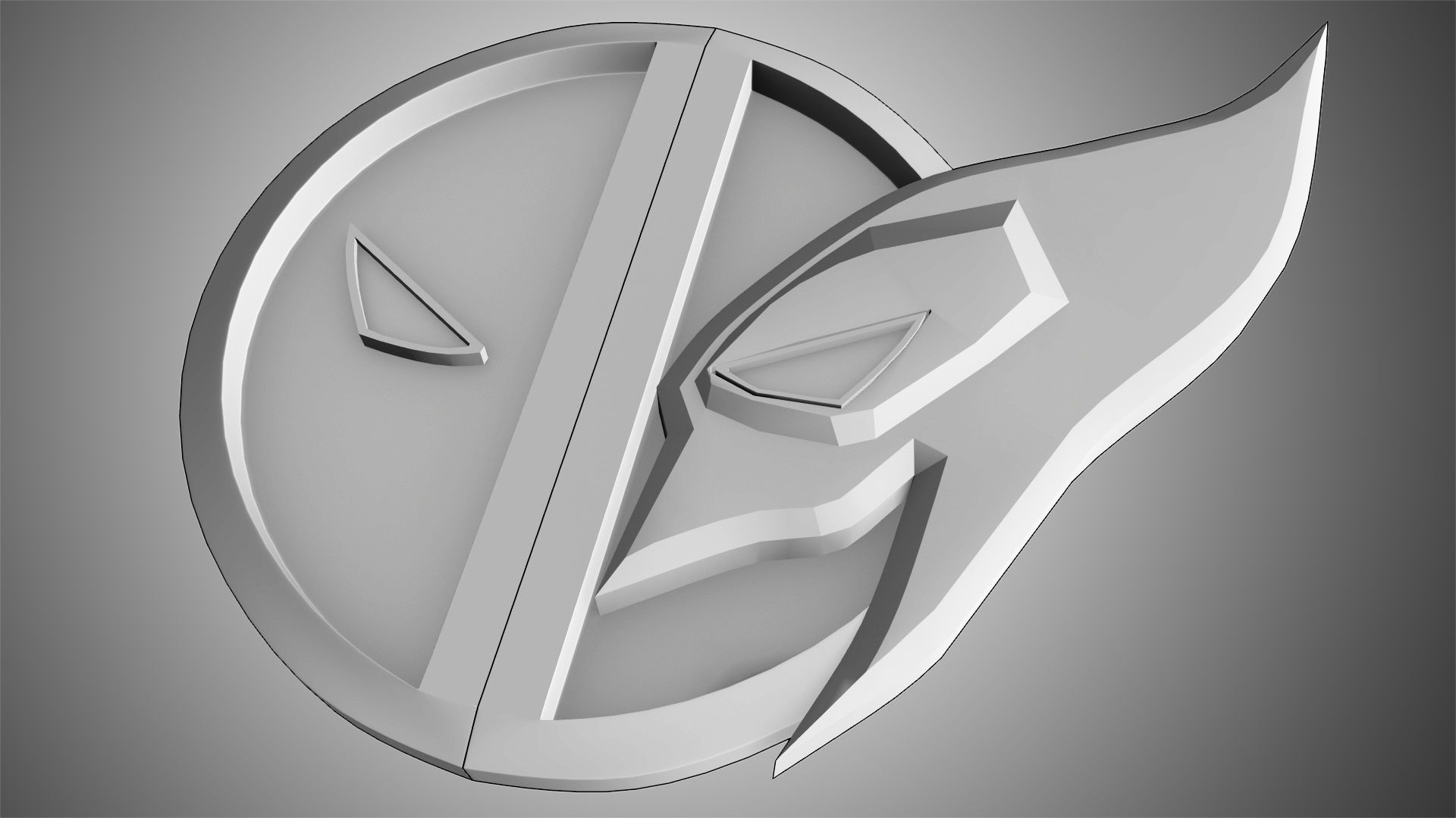 Deadpool Wolverine badge 3D model | CGTrader