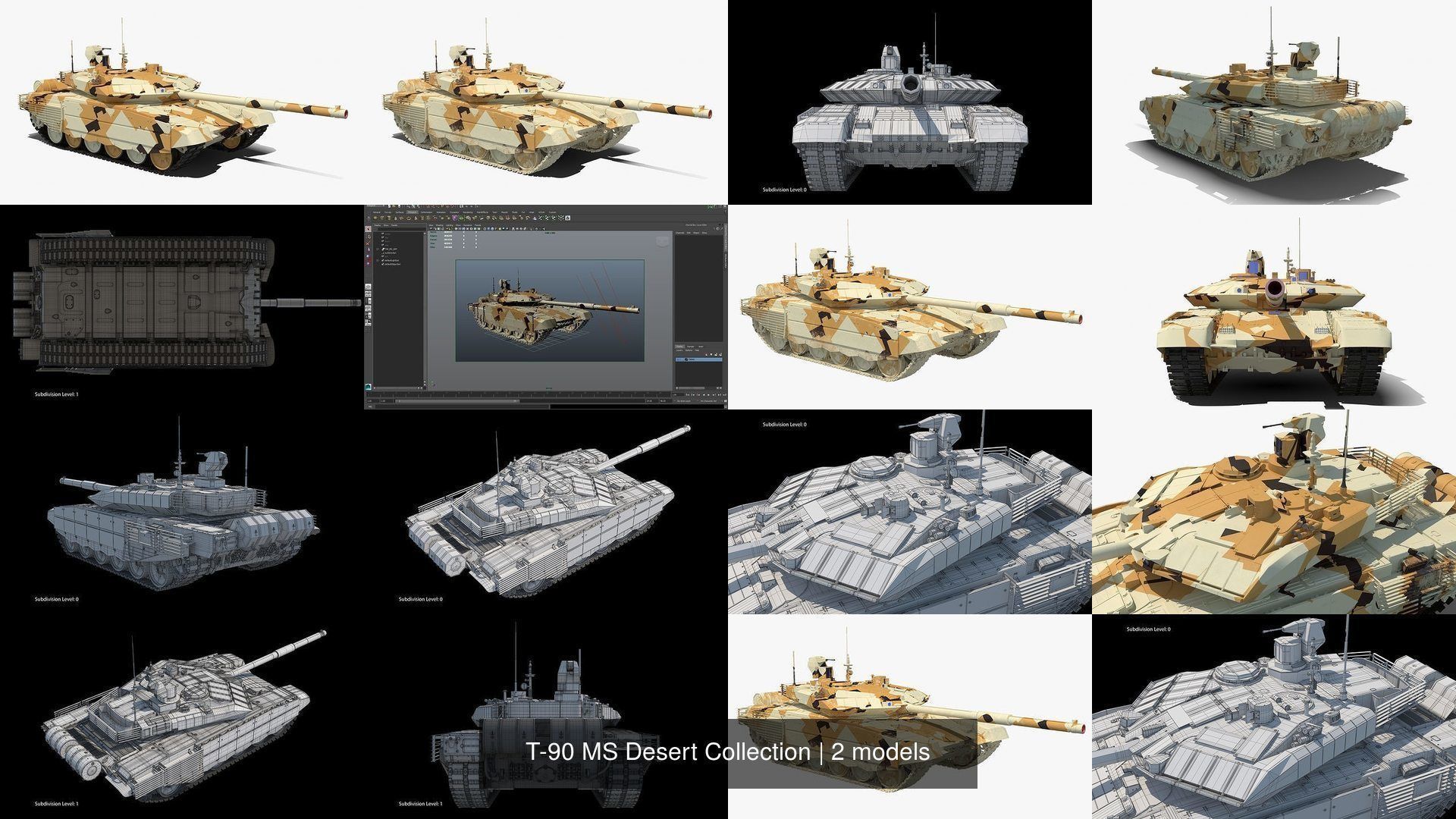 T-90 MS Desert Collection VR / AR / low-poly | CGTrader