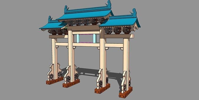 Chinese traditional archway 3D model | CGTrader