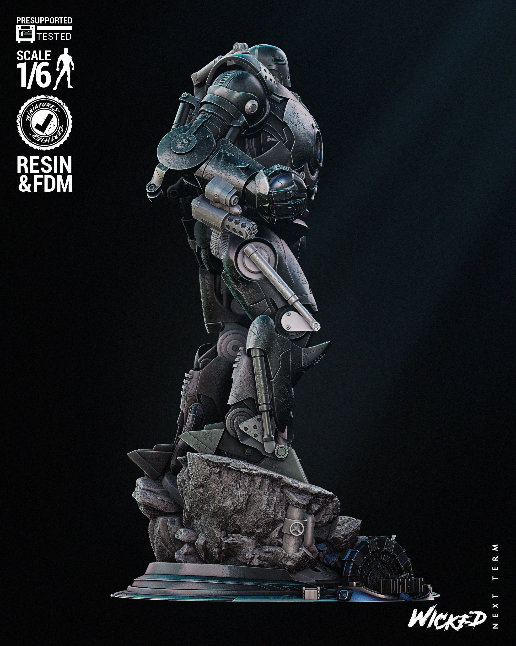 Wicked Marvel Iron Monger Sculpture Tested for 3D printing 3D model 3D ...