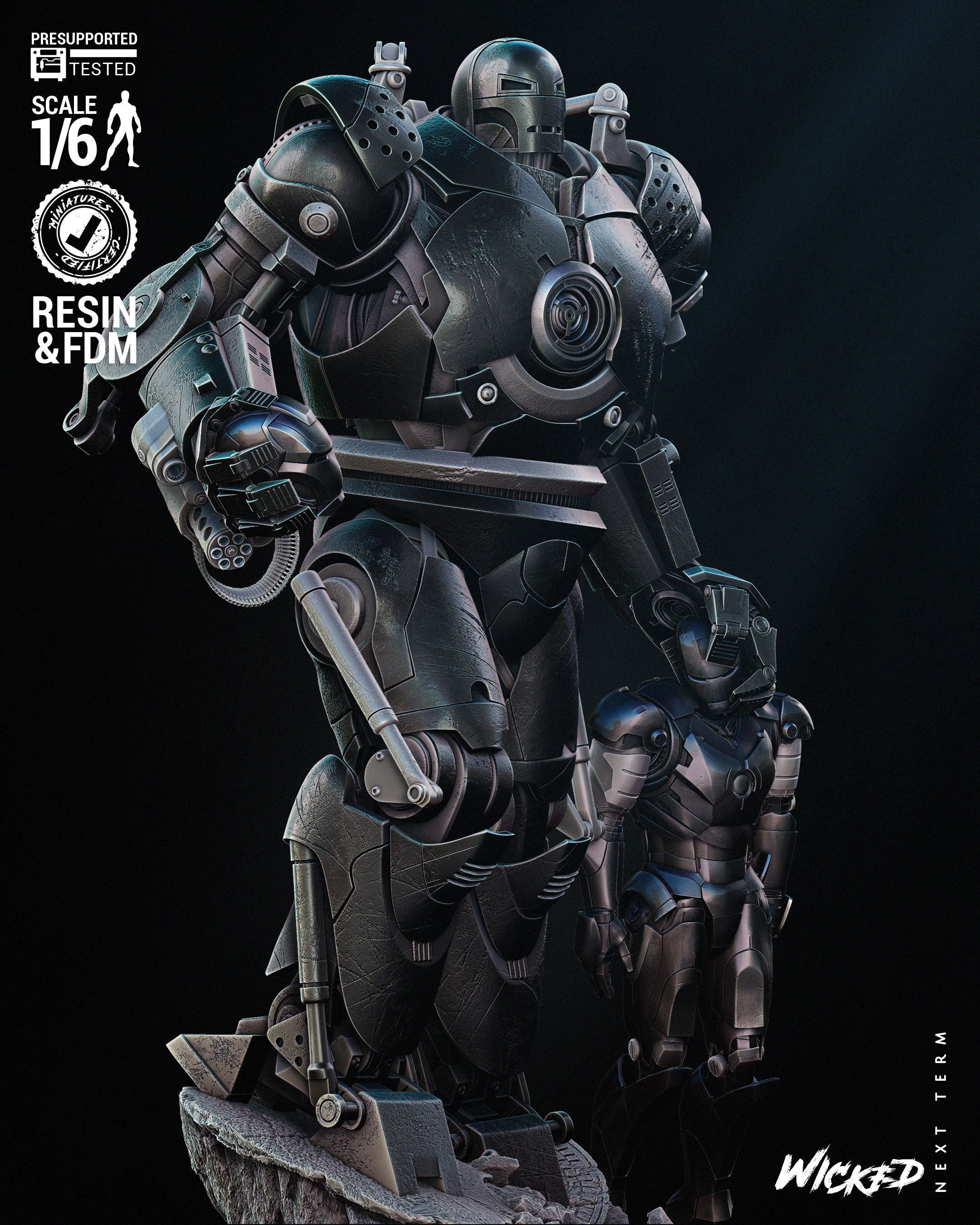 Wicked Marvel Iron Monger Sculpture Tested for 3D printing 3D model 3D ...