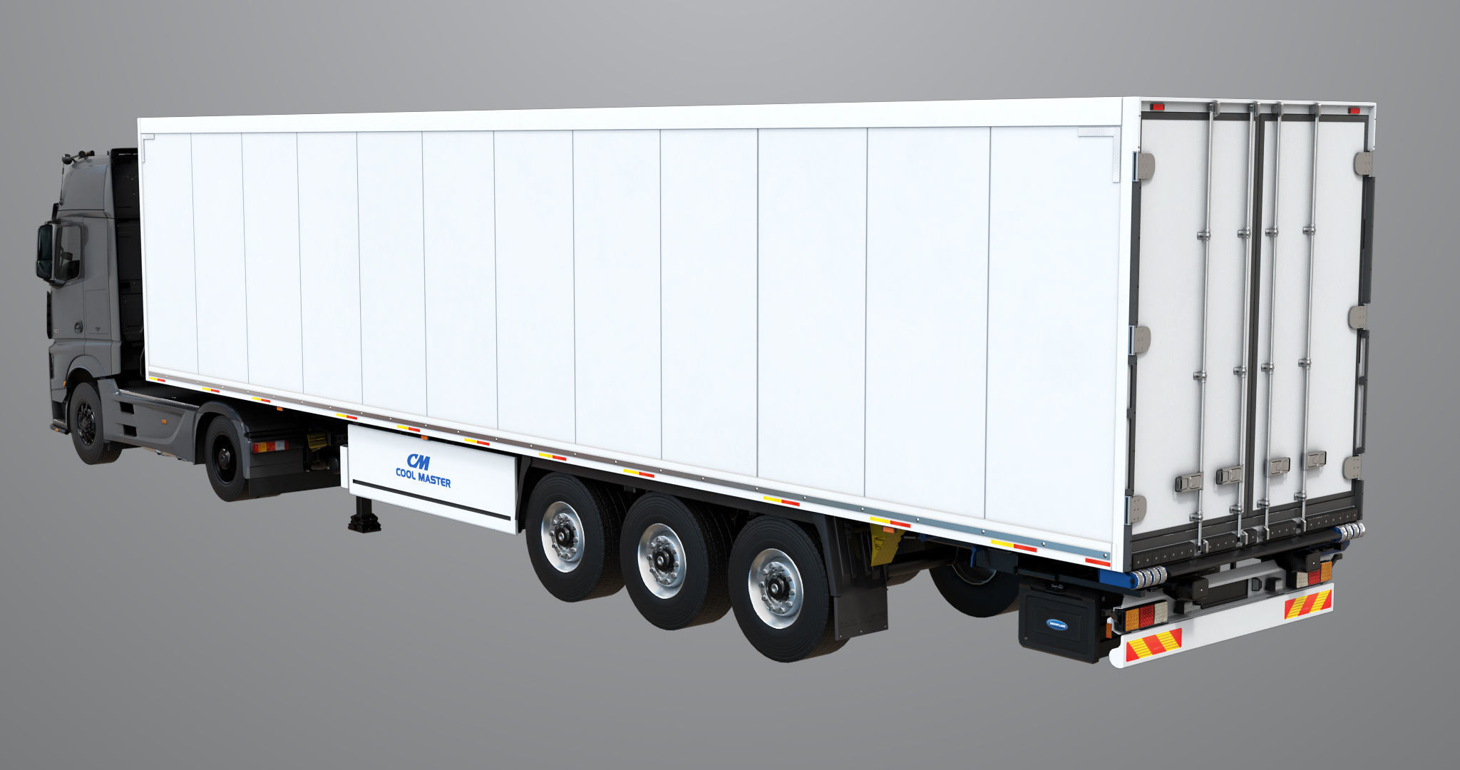 3D model Heavy Truck 03 Refrigerator Trailer Interior PBR Textures VR ...