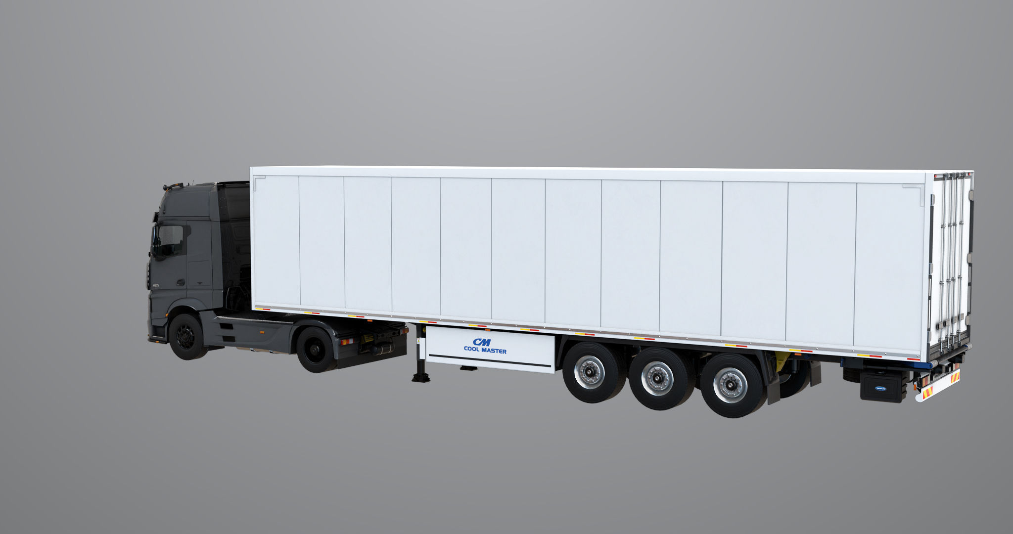 3D model Heavy Truck 03 Refrigerator Trailer Interior PBR Textures VR ...