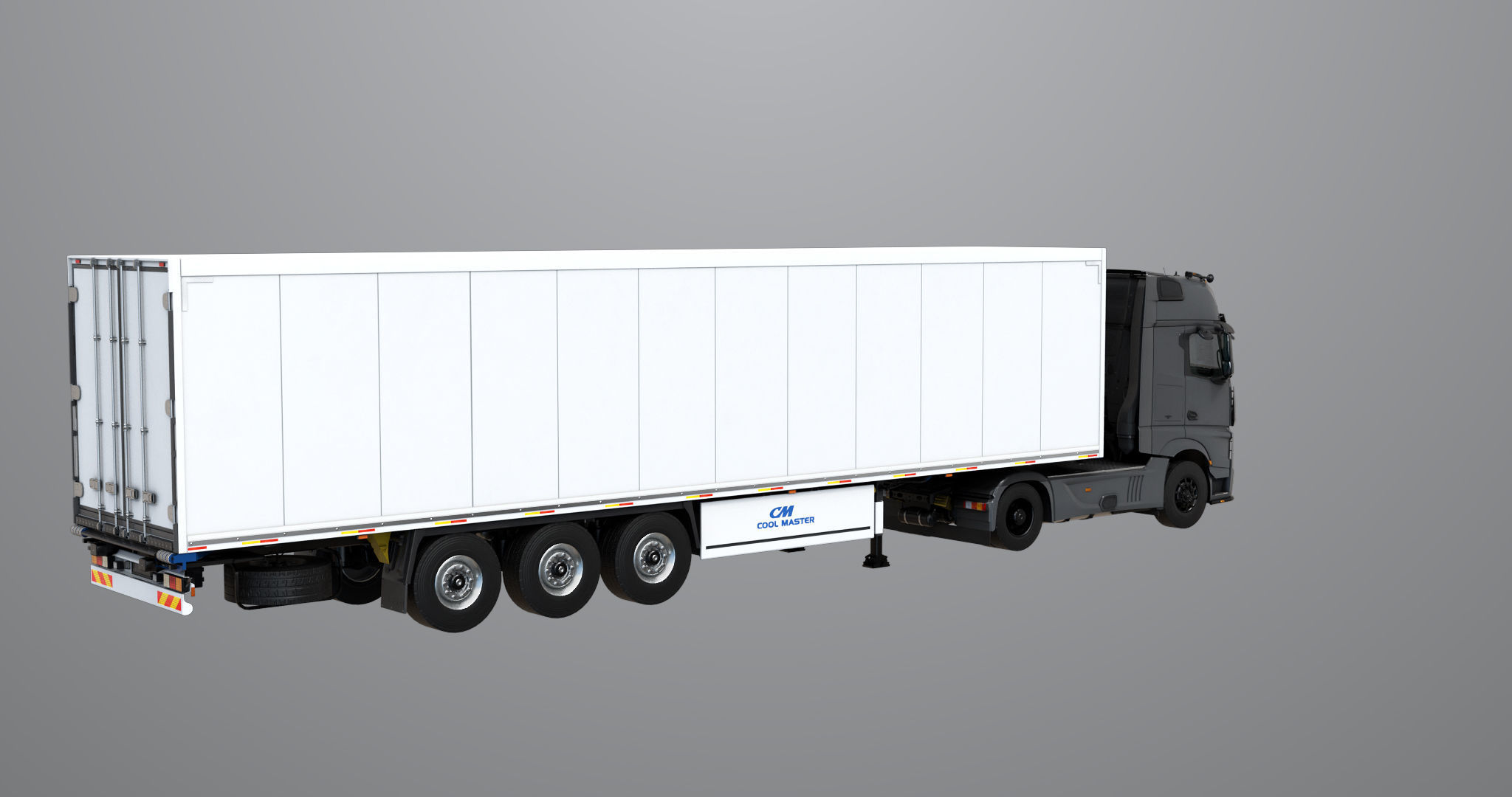 3D model Heavy Truck 03 Refrigerator Trailer Interior PBR Textures VR ...