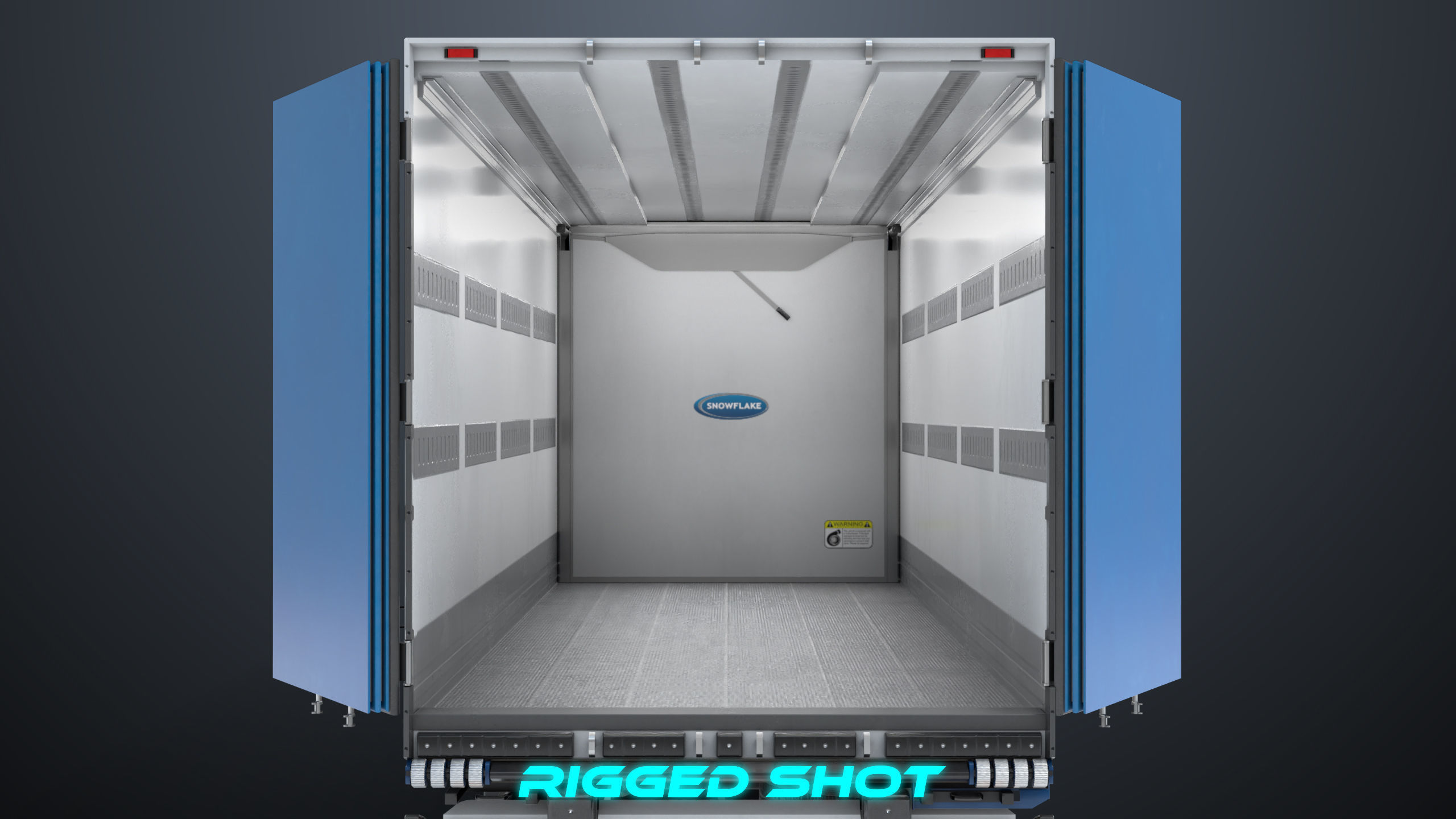 3D model Heavy Truck 03 Refrigerator Trailer Interior PBR Textures VR ...
