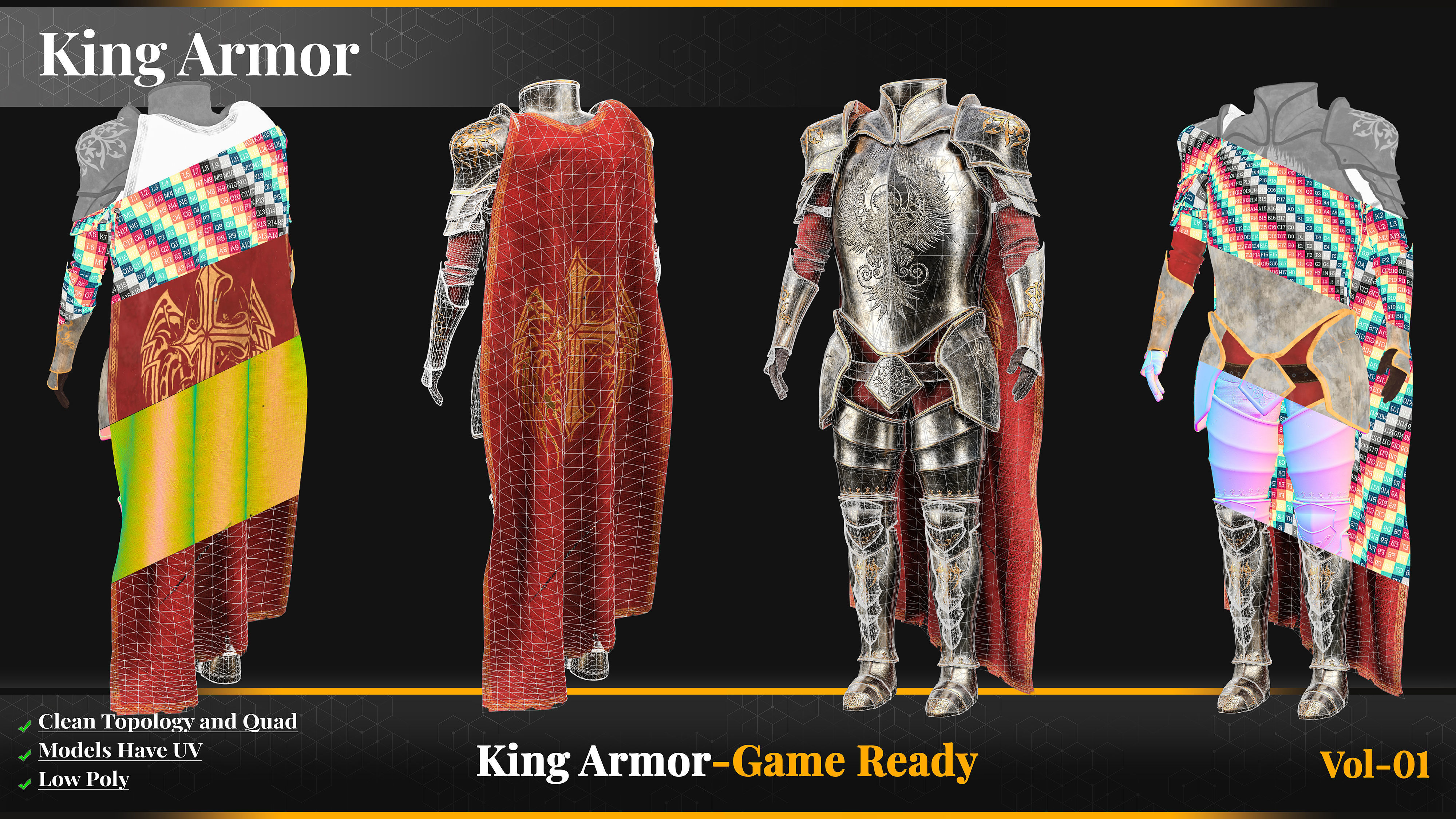 3D model King Armor VR / AR / low-poly | CGTrader