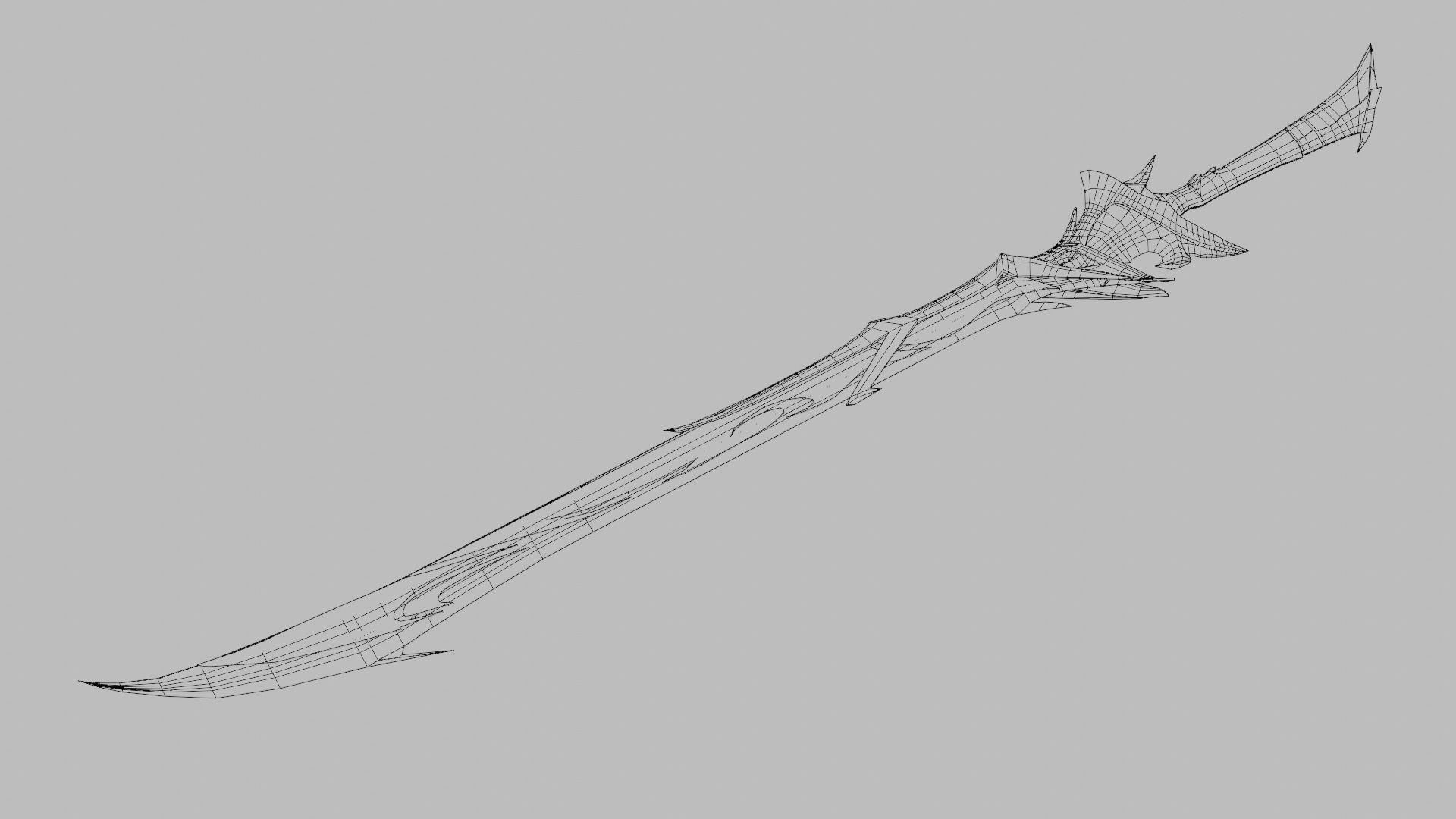 Dark Night Samurai- Anime Sword Low Poly 3d model free VR / AR / low ...