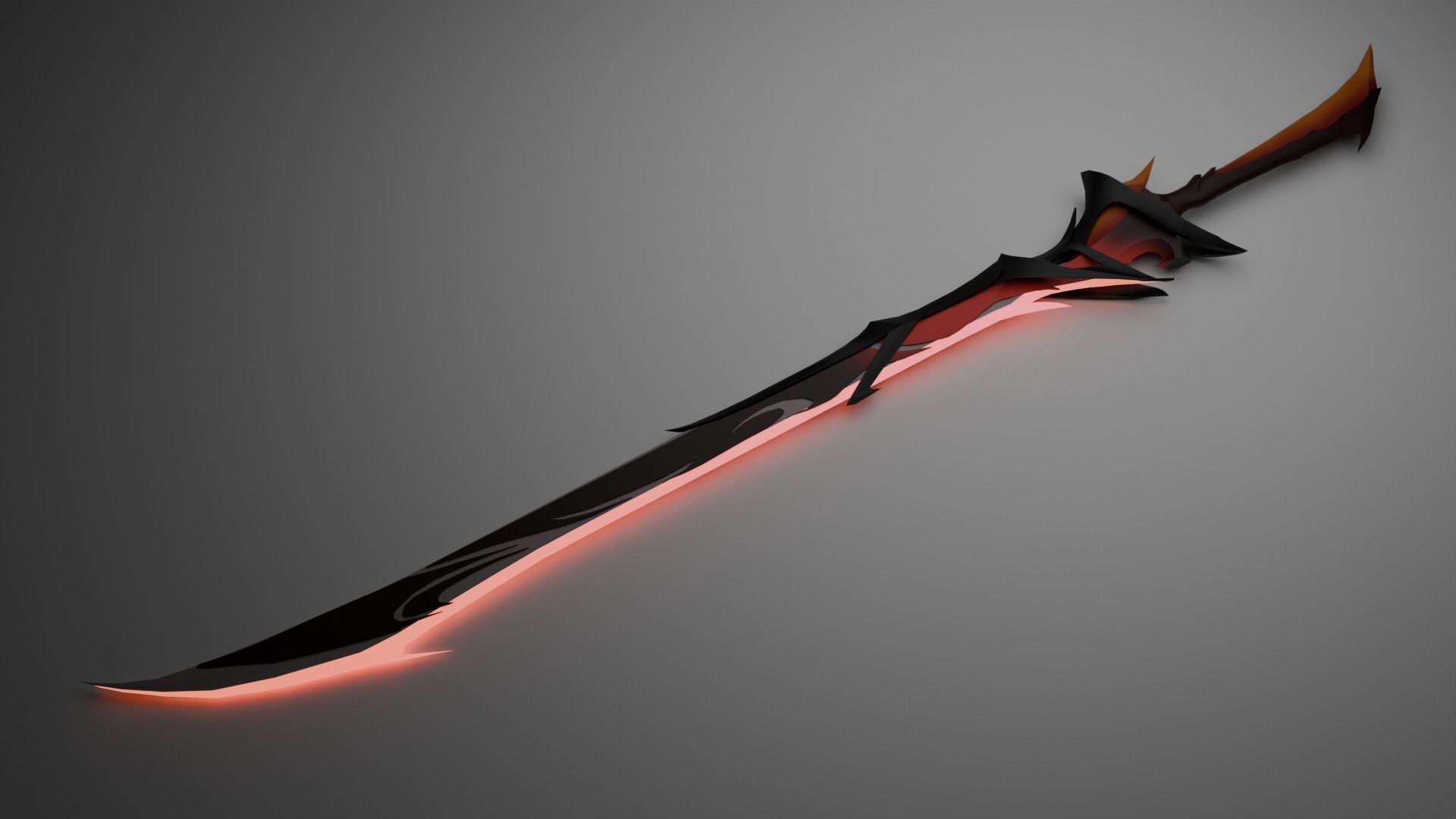 Dark Night Samurai- Anime Sword Low Poly 3d model free VR / AR / low ...