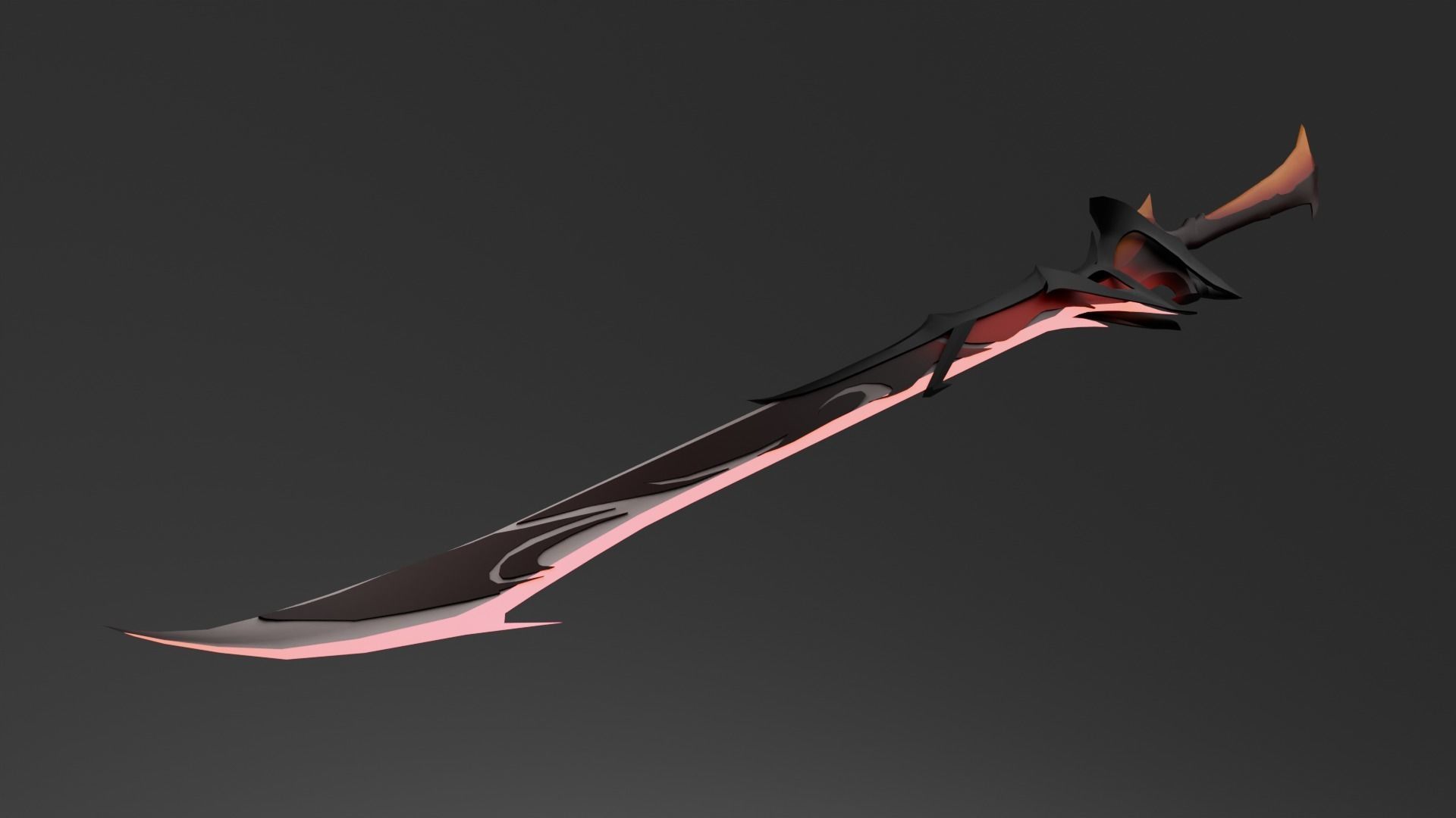 Dark Night Samurai- Anime Sword Low Poly 3d model free VR / AR / low ...