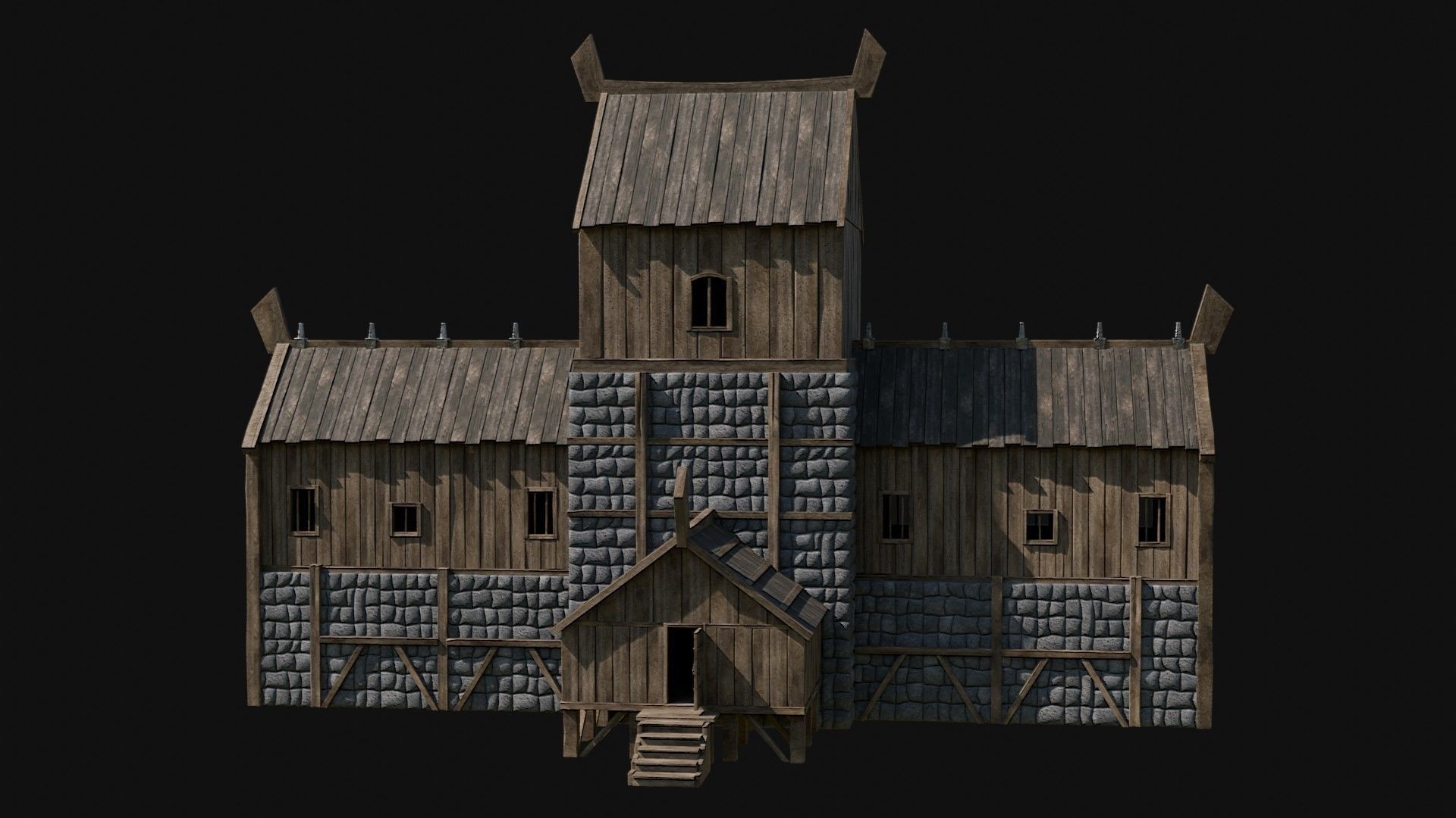 3D model VIKING NORSE FORTRESS FORT WATCHTOWER TOWER MEDIEVAL ...