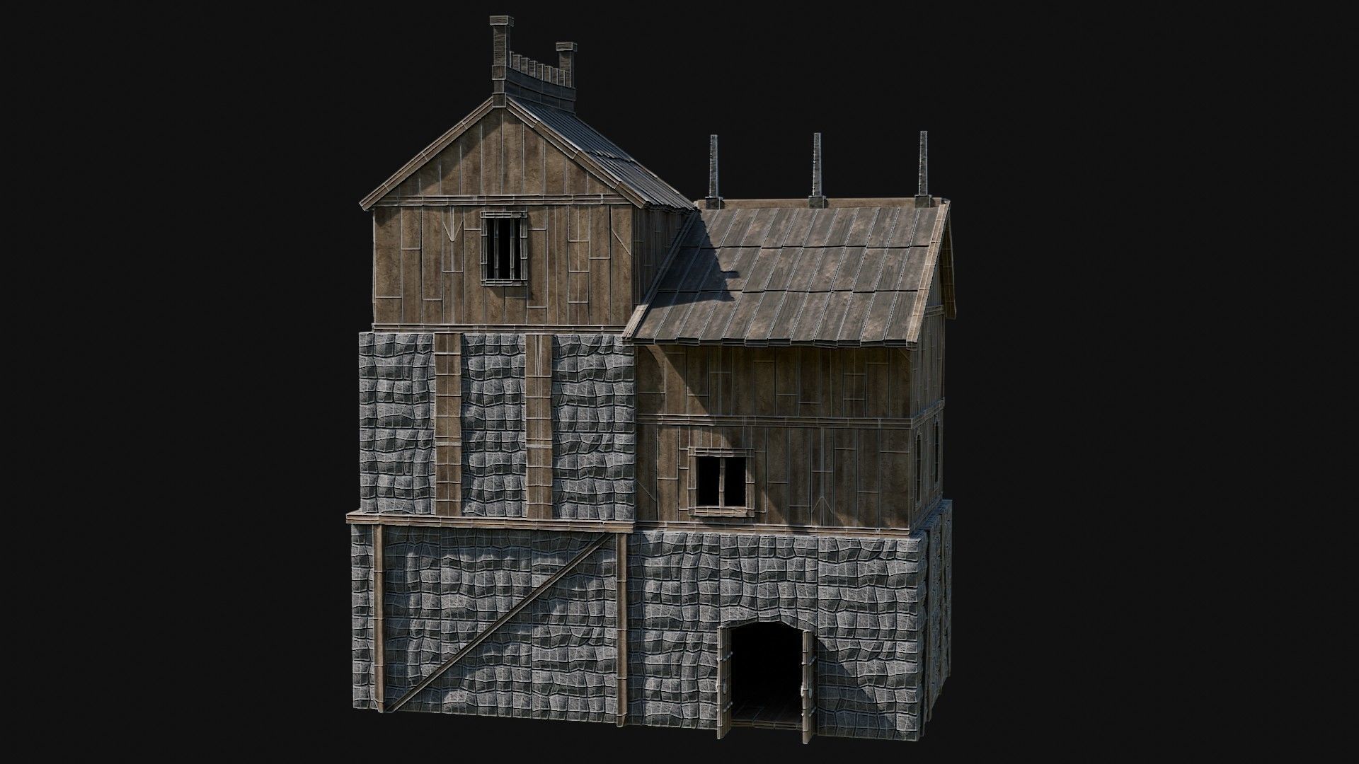 3D model VIKING NORSE FORTRESS FORT WATCHTOWER TOWER MEDIEVAL ...