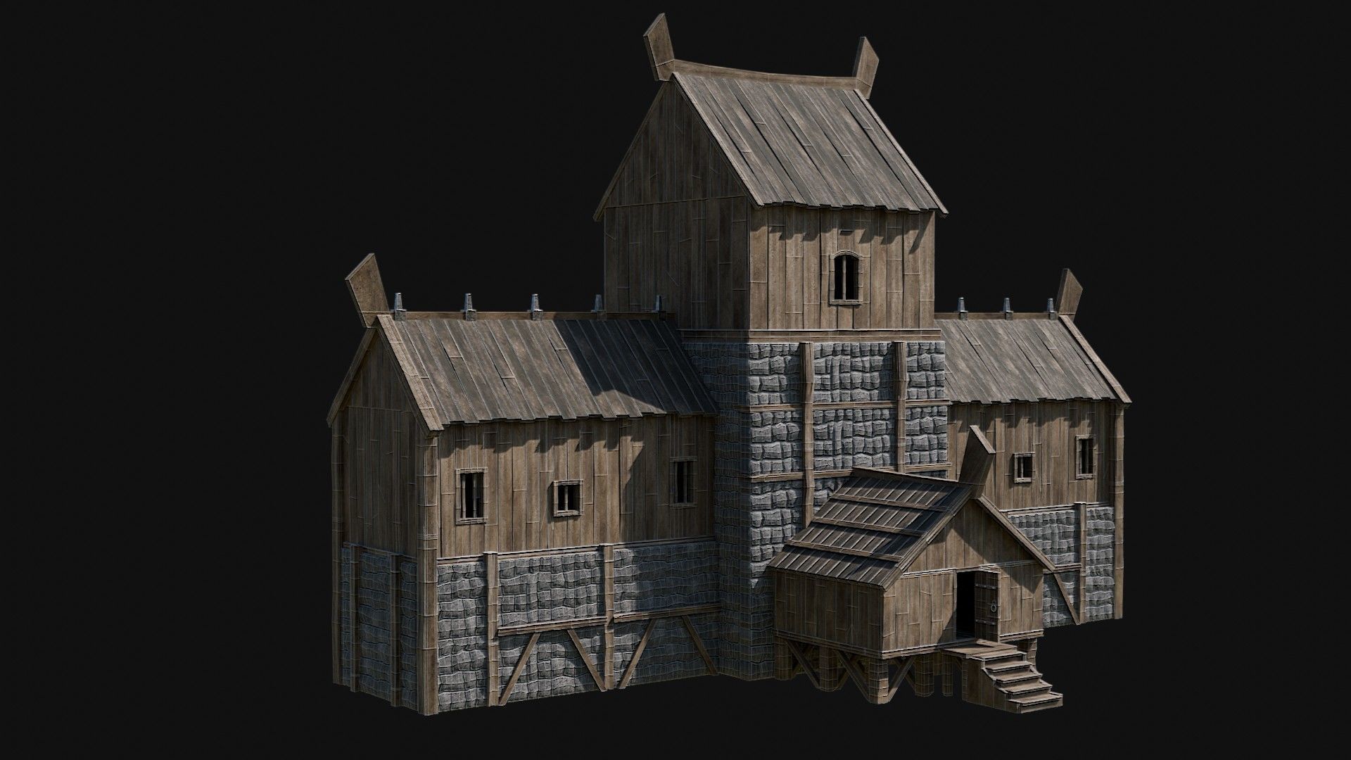 3D model VIKING NORSE FORTRESS FORT WATCHTOWER TOWER MEDIEVAL ...