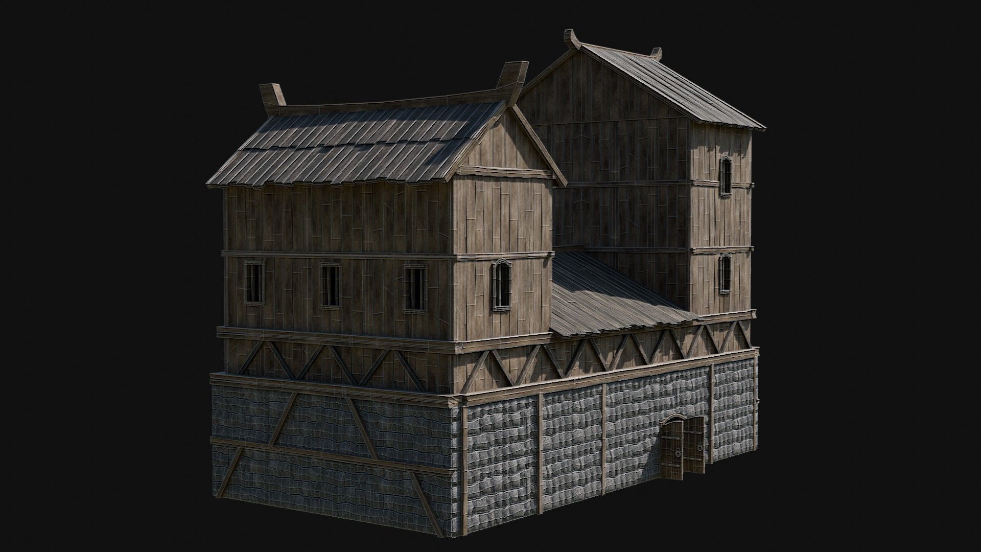 3D model VIKING NORSE FORTRESS FORT WATCHTOWER TOWER MEDIEVAL ...